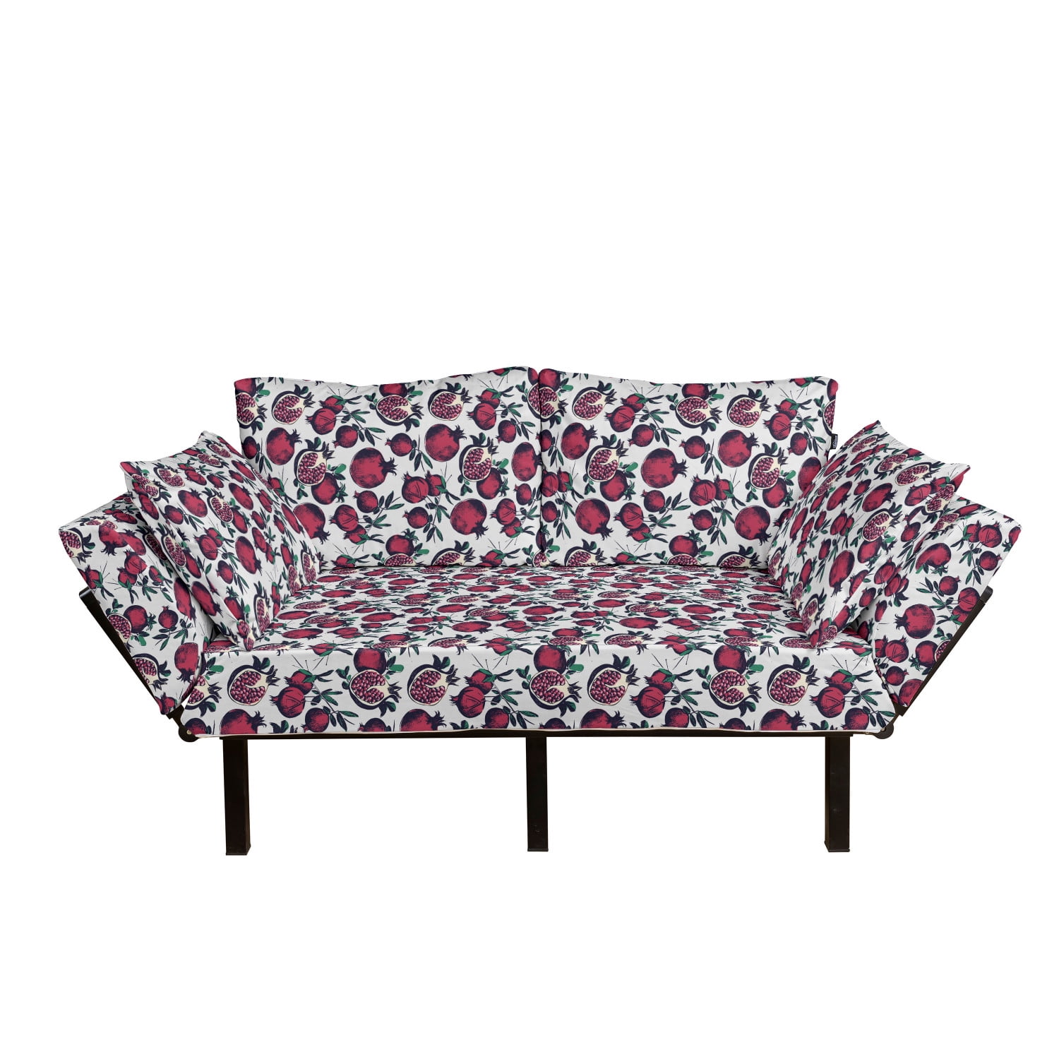 Fruit Futon Couch, Cut and Whole Pomegranates Growing on Branch with ...
