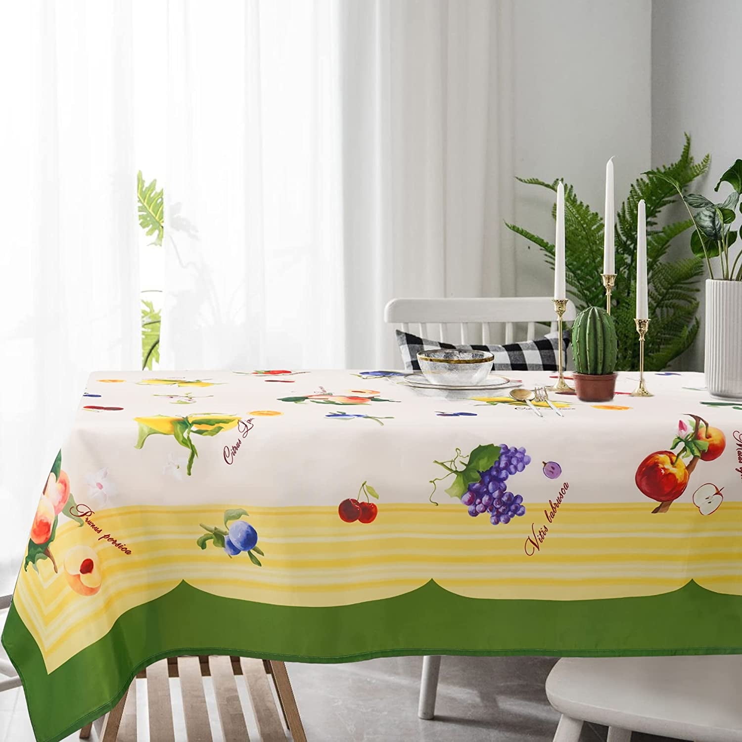 Fruit Garden Spring Summer Tablecloth Rectangle 60 x 84 inch, Classic ...