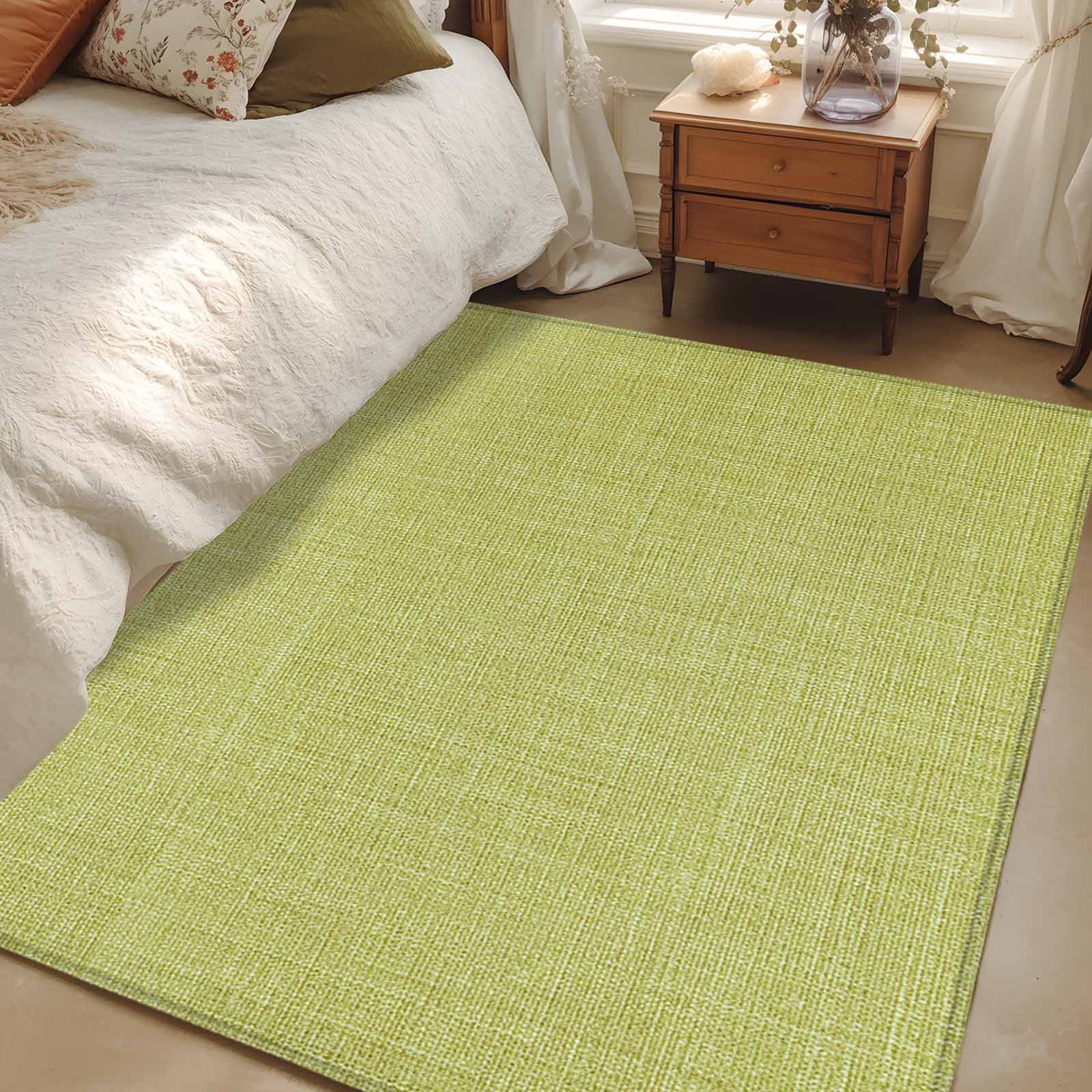 Fruit Green Area Rugs 3x5 for Living Room, Farmhouse Burlap Solid Green ...