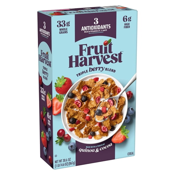 Fruit Harvest, Breakfast Cereal, 30.6 oz, Triple Berry Blend - Walmart.com