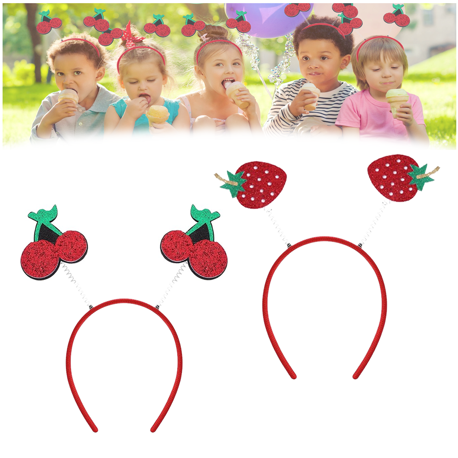 Fruit Headbands Cartoon,Cartoon Watermelon Cherry Apple Strawberry ...