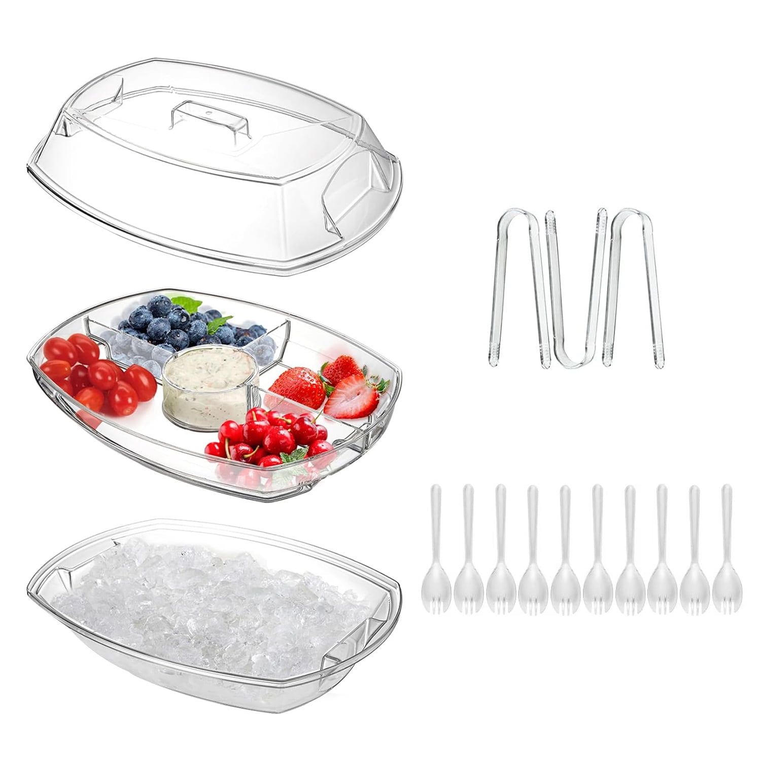 Fruit Ice Serving Tray, Chilled Veggie Tray, Shrimp Cocktail Serving ...