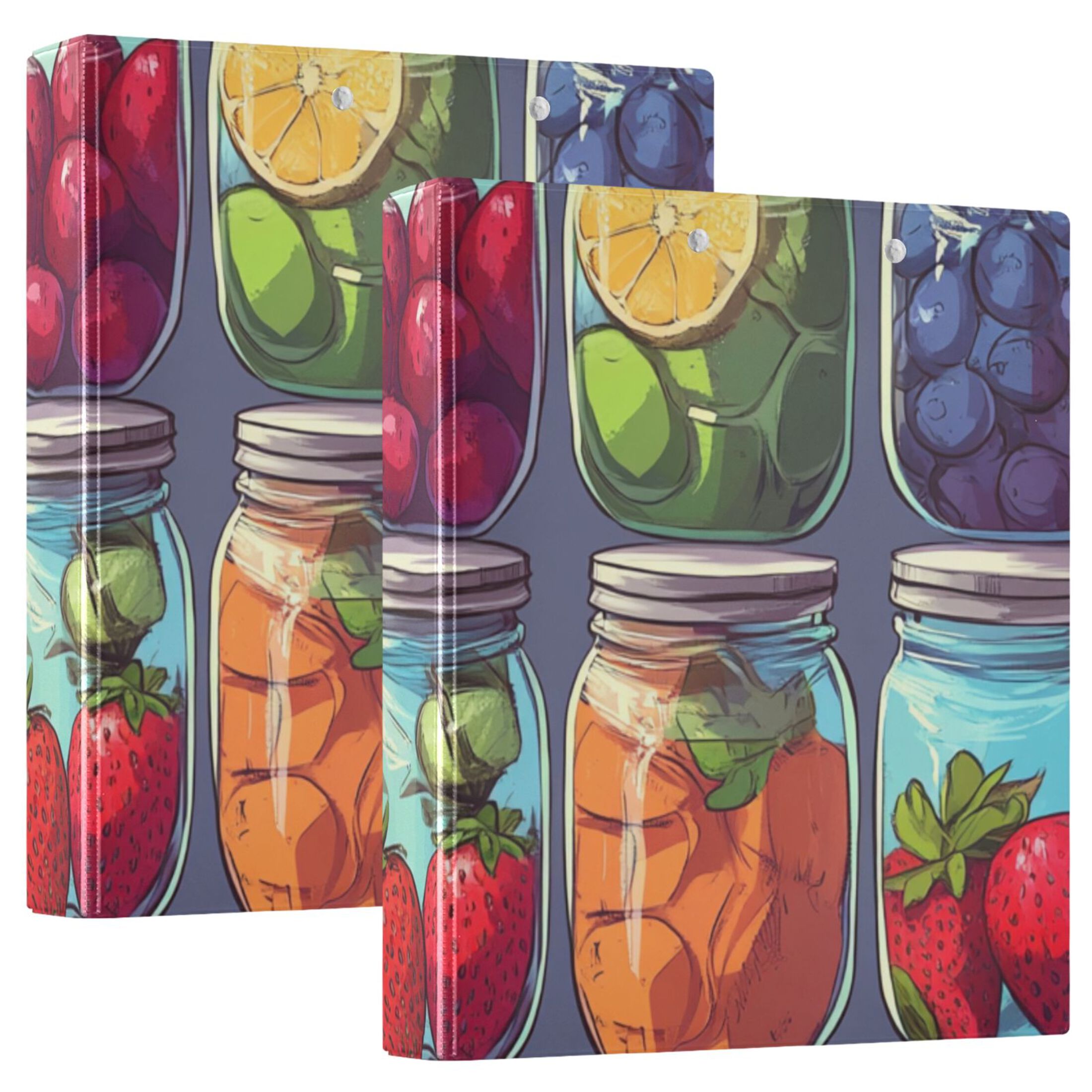 Fruit Jars 3 Ring Binders 1.5 inch Hardcover File Folders with Interior ...