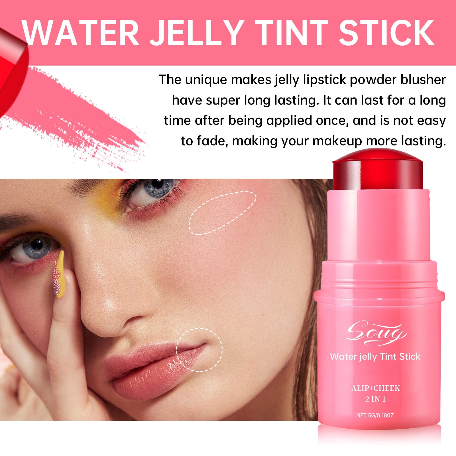 Fruit Jelly Lipstick Cool Transparent Lip Liner Lips And Cheek Stains ...