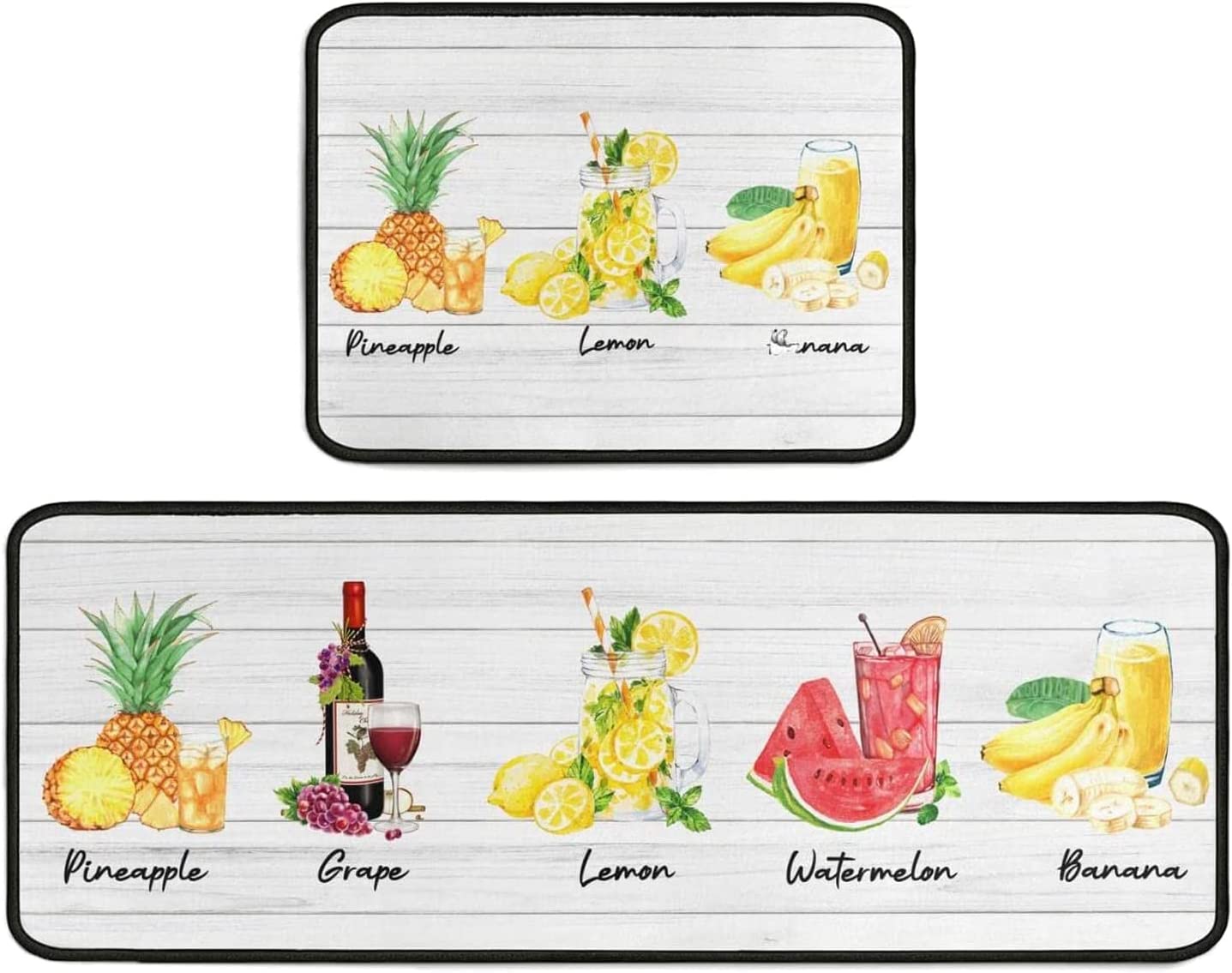 Fruit Kitchen Rugs Include Pineapple Lemon Banana Grape Watermelon Five ...