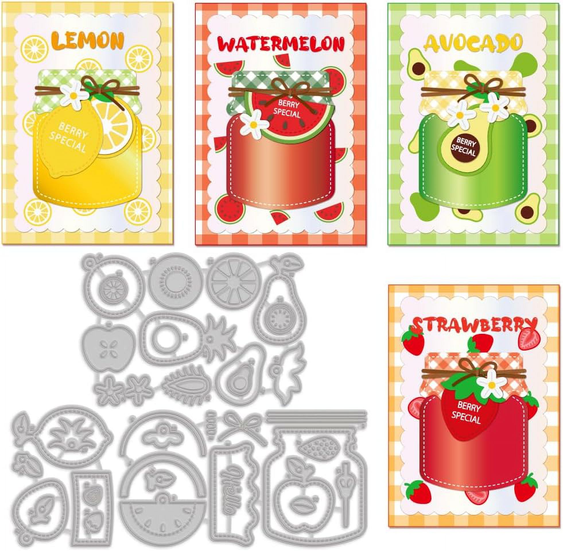 Fruit Labels Cutting Dies Lemon Watermelon Strawberry Metal Die Cut ...