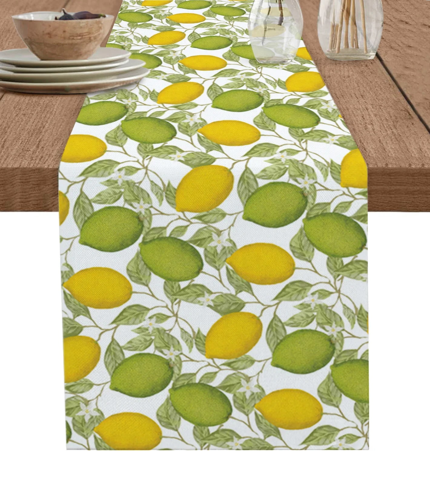 Fruit Lemon Flower Table Runner Luxury Wedding Decor Table Runner Home ...