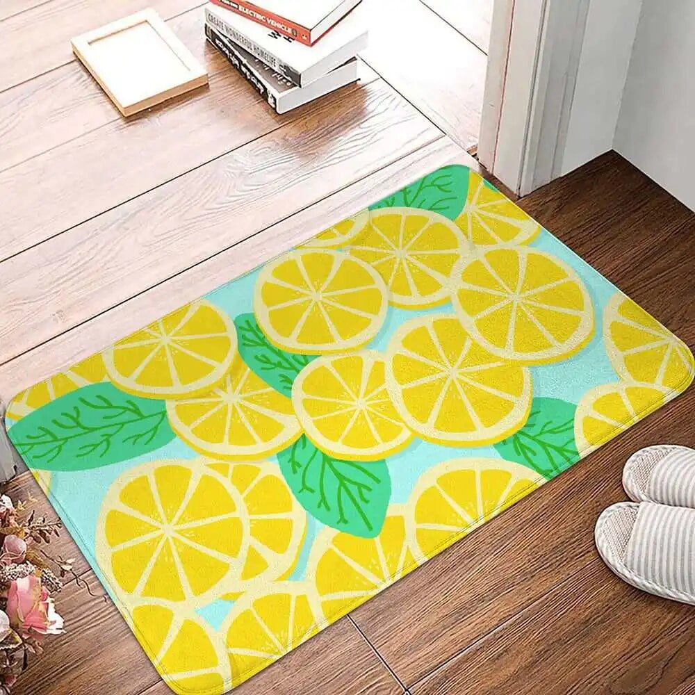 Fruit Lemon Pattern Non-slip Floor Mat Entrance Door Bathroom Bedroom ...