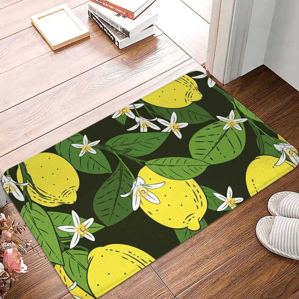 Fruit Lemon Pattern Non-slip Floor Mat Entrance Door Bathroom Bedroom ...