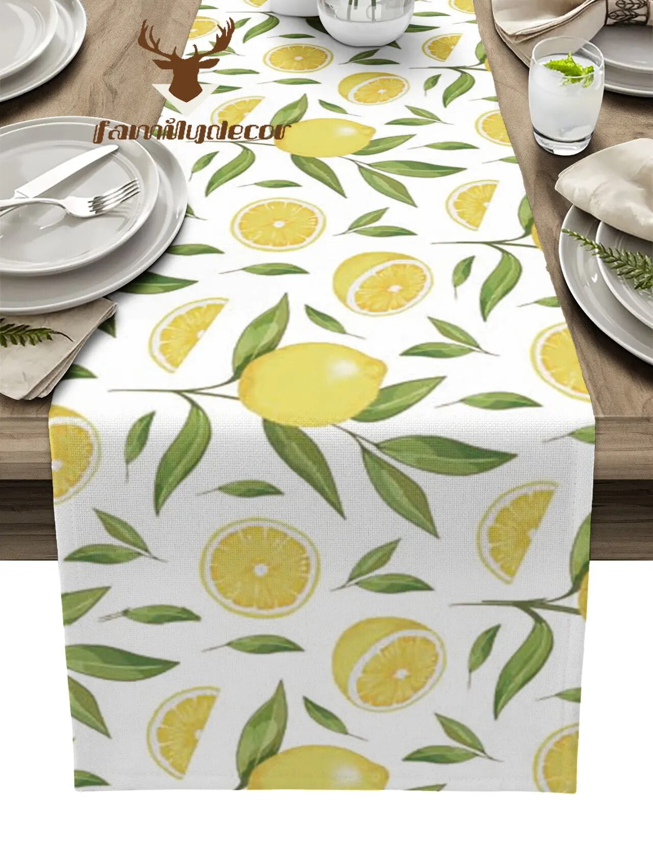 Fruit Lemon Pattern Table Runner Home Wedding r Table Flag Mat Table ...