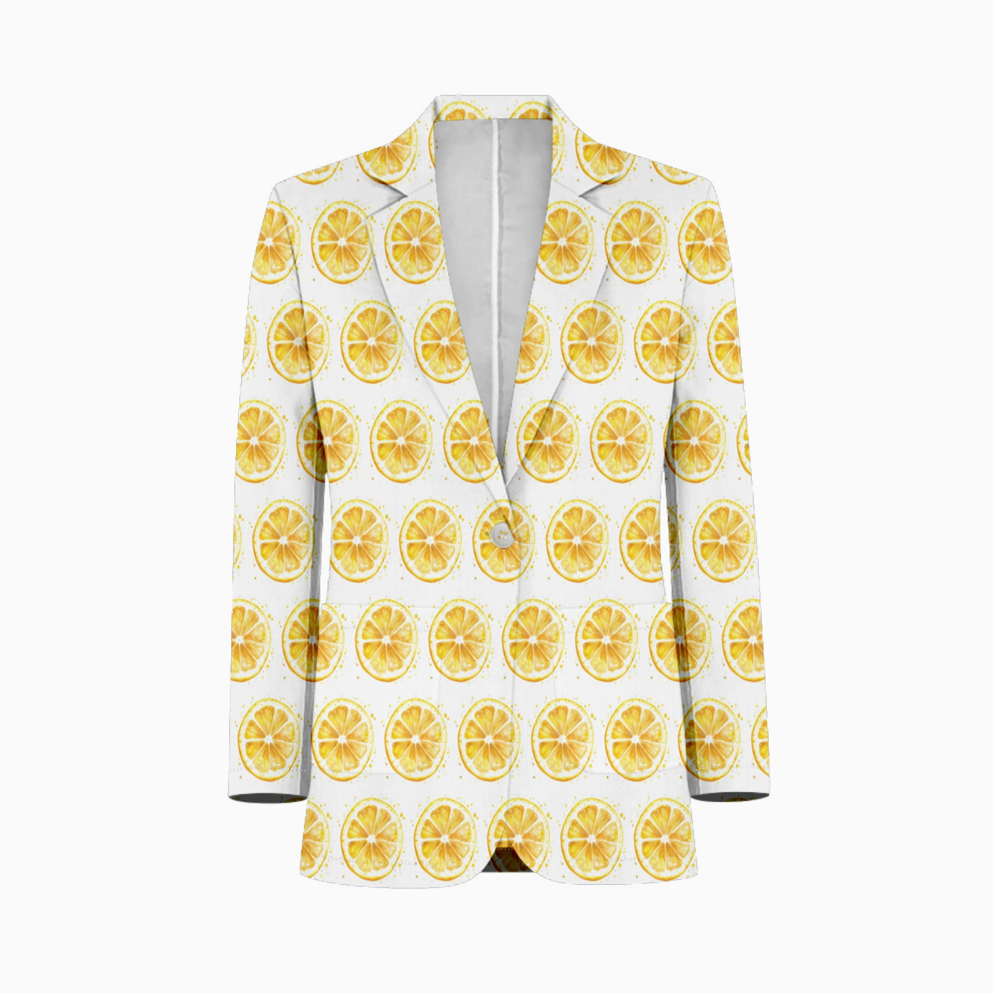 Fruit Lemon watercolor Customized Men's Suits full man Shawl Collar ...