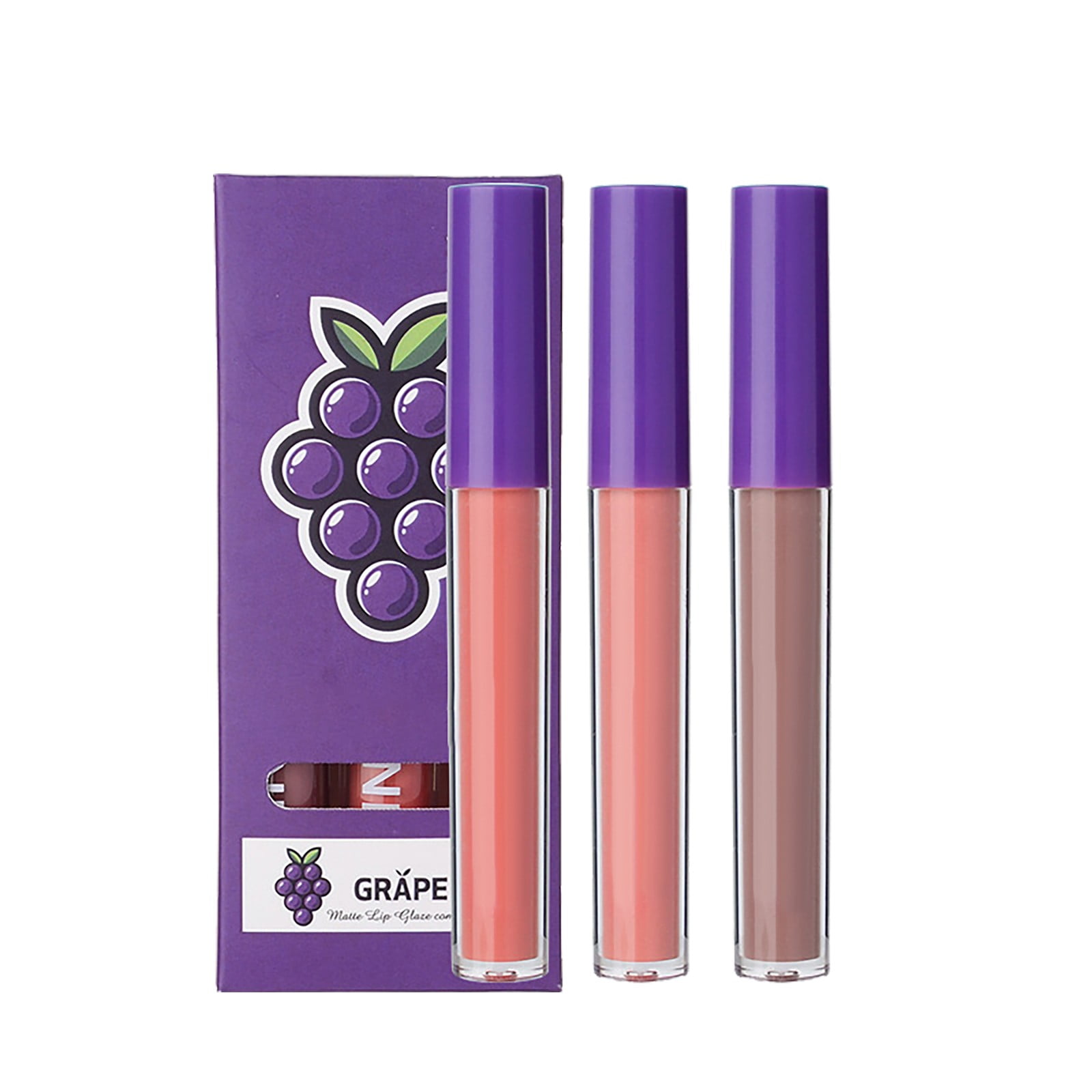 Fruit Lip Glaze Set 3 Pieces Liquid Lip Glaze Long Lasting Lip Gloss Nonstick Cup Smoothing