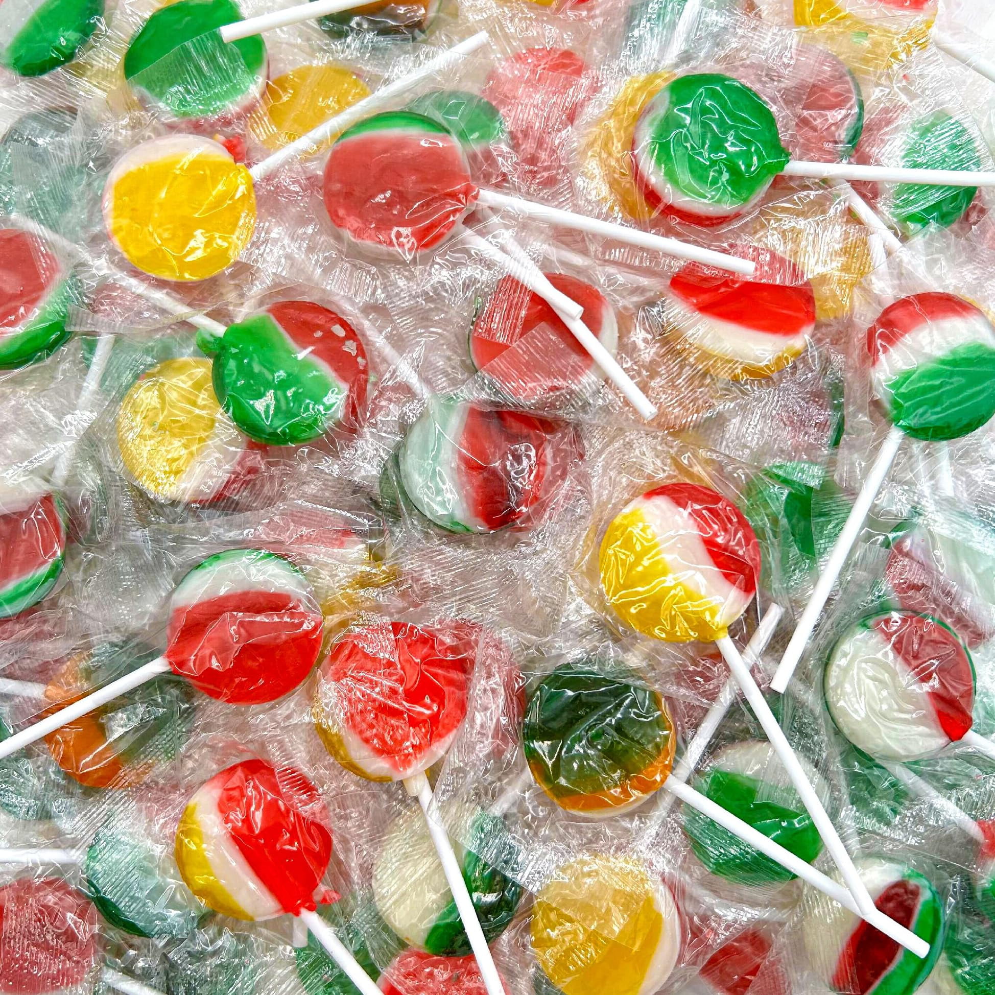 Fruit Lollipops | 1 SAF21 Pound Bag, 40 Count | Flat Lollipops Individually Wrapped Hard Candy ...