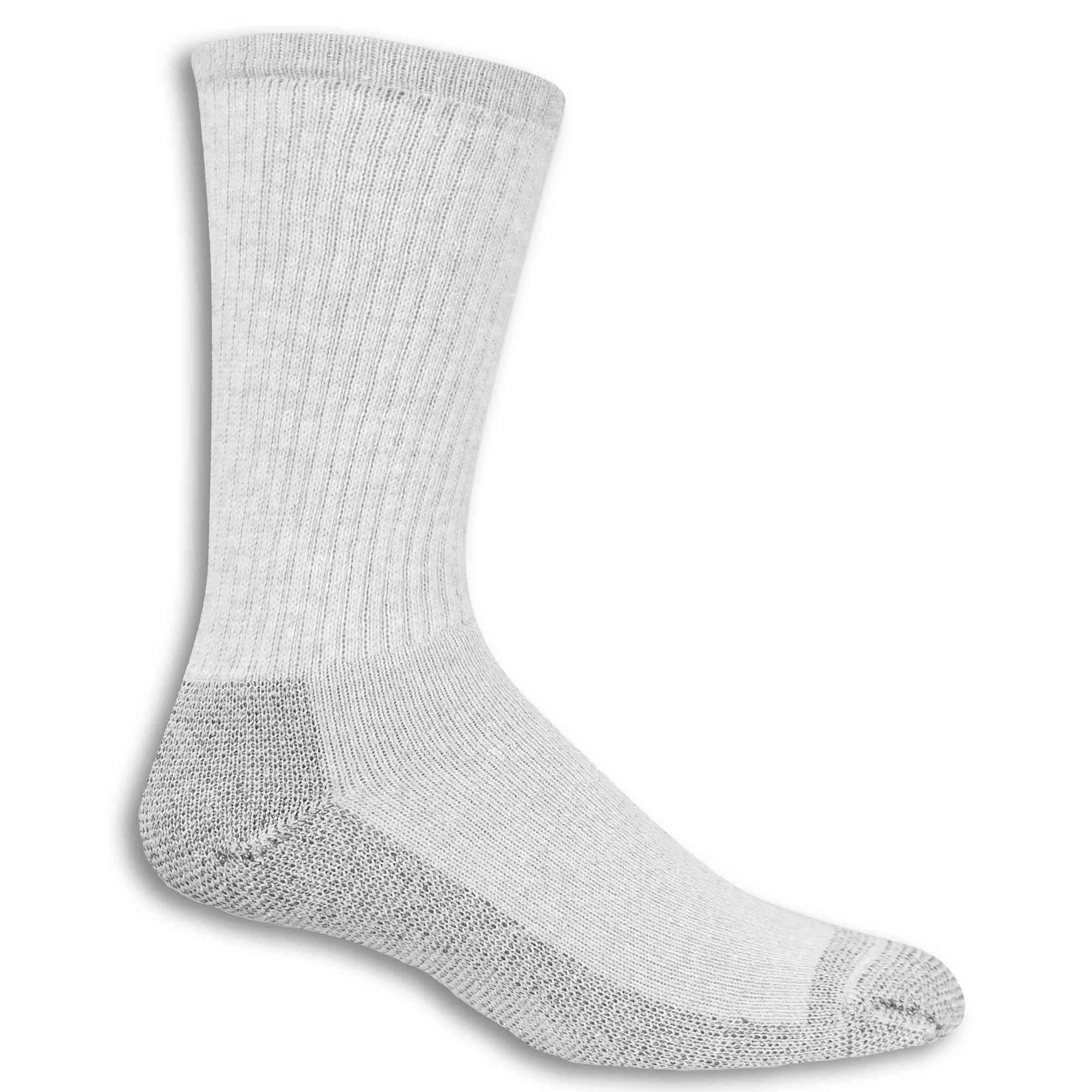 Fruit of the Loom Men's 24-Pack Heavy Duty Work Gear Crew Socks: Grey ...