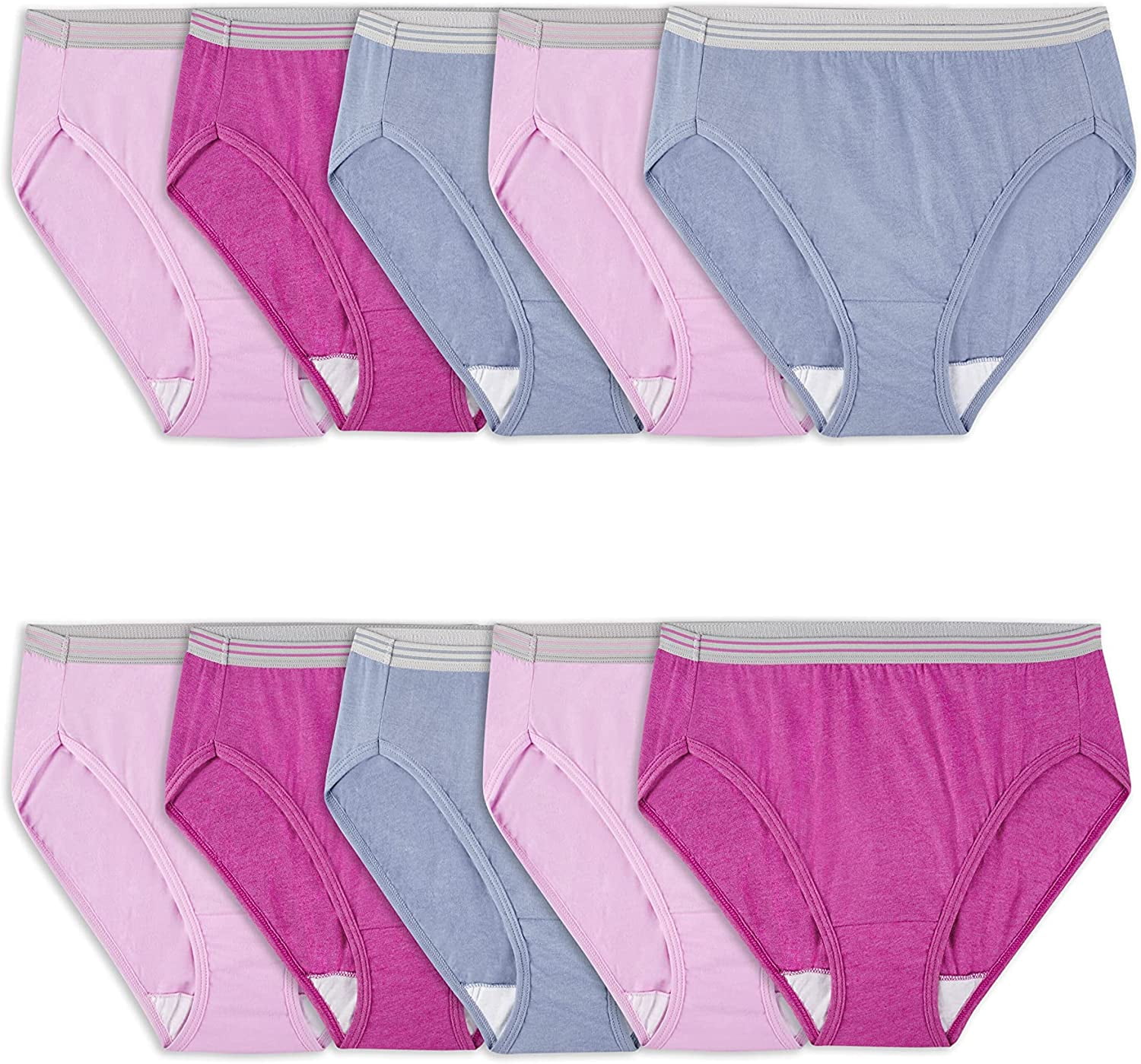 Fruit of the Loom Women's Eversoft Cotton Brief Underwear, Tag Free ...