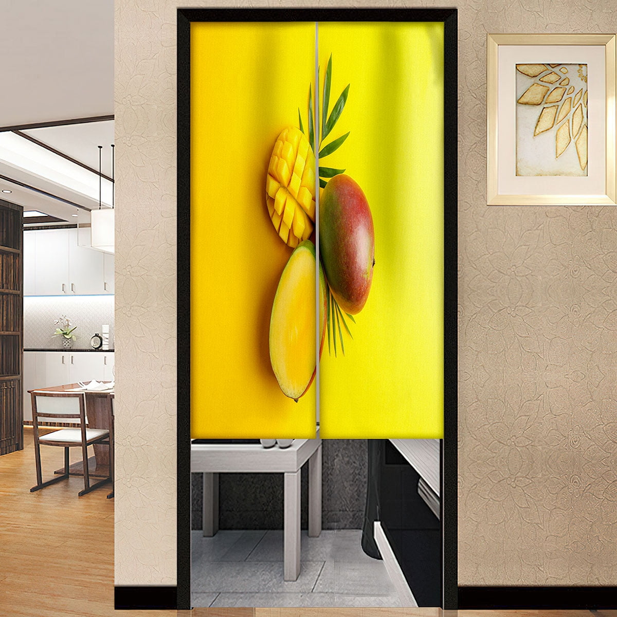 Fruit Mango Japanese Door Curtain Dining Room No Punching Partition ...