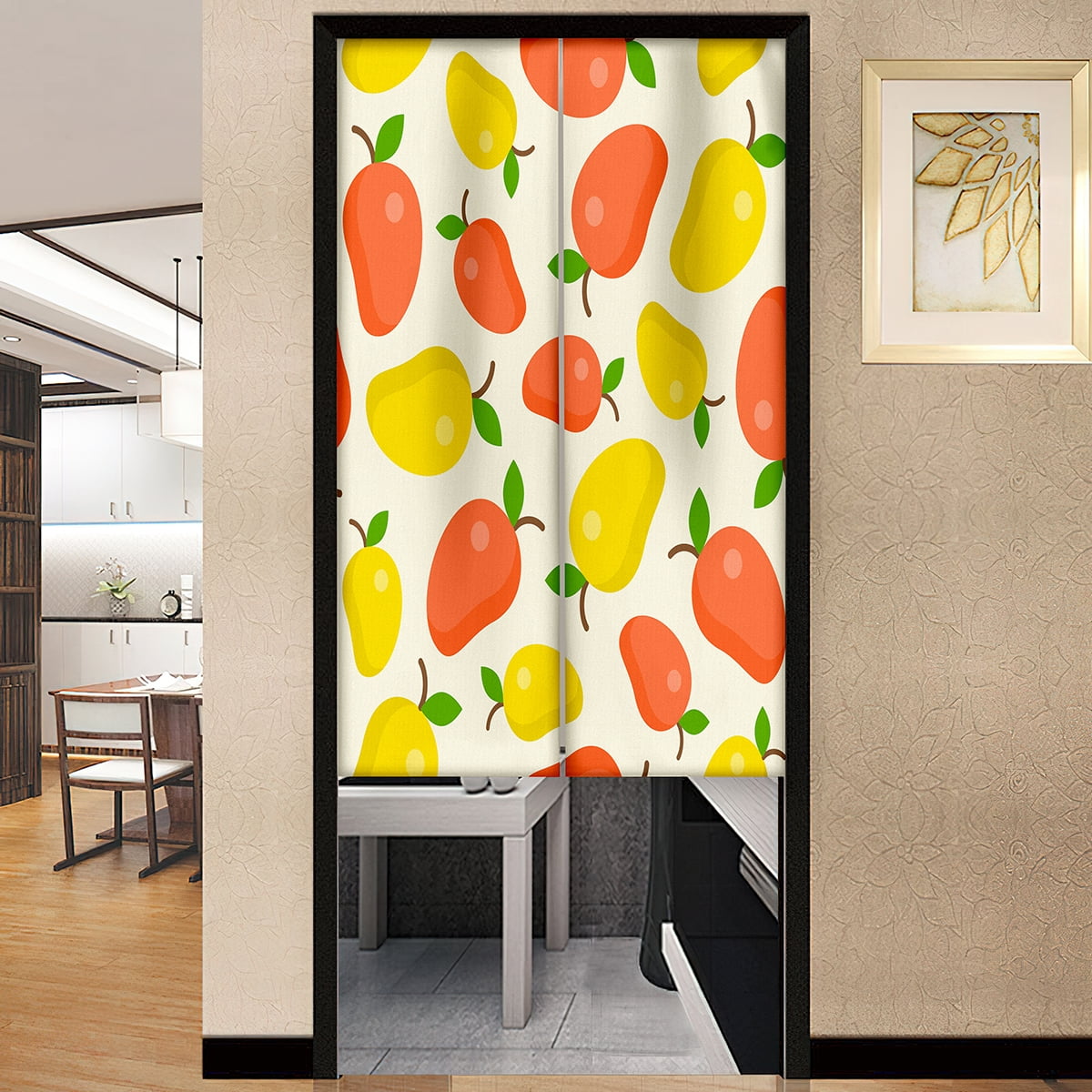 Fruit Mango Japanese Door Curtain Dining Room No Punching Partition ...