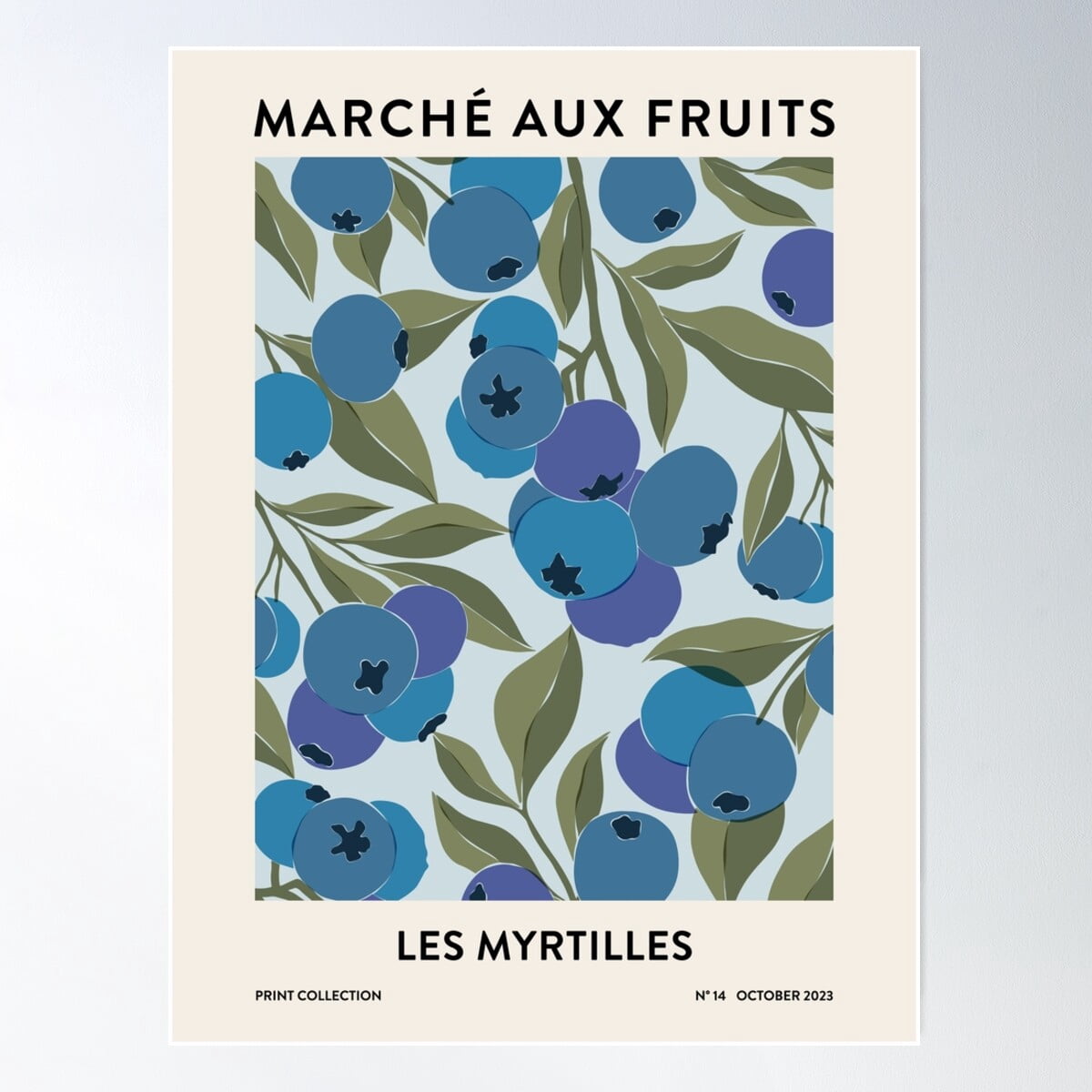 Fruit Market - Blueberries Poster Wall Art, Modern Wall Decor For ...