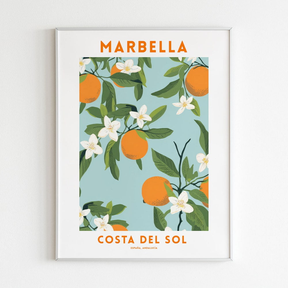 Fruit Market Marbella Oranges Botanical Art Print, Spring Citrus Fruit ...