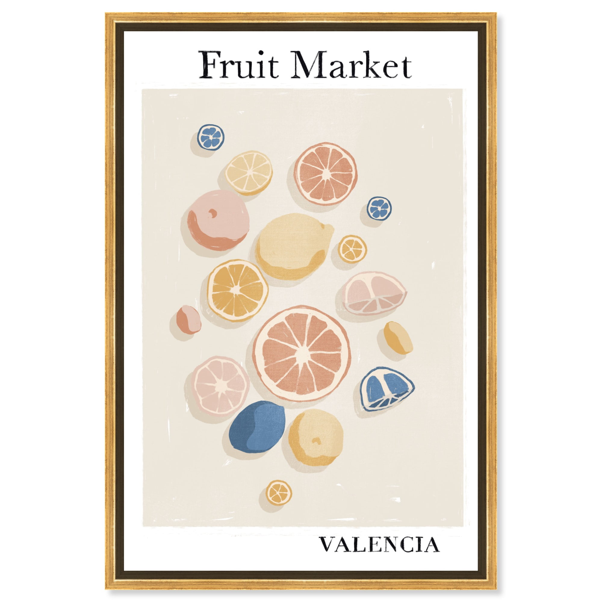 Fruit Market Valencia Canvas Modern Kitchen Print by Art Remedy, Gold ...