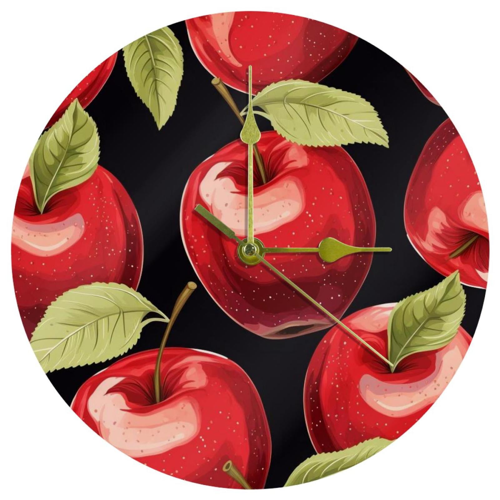 Fruit Modern Round Acrylic Wall Clock, 9.8 Inches, Silent Non Ticking ...