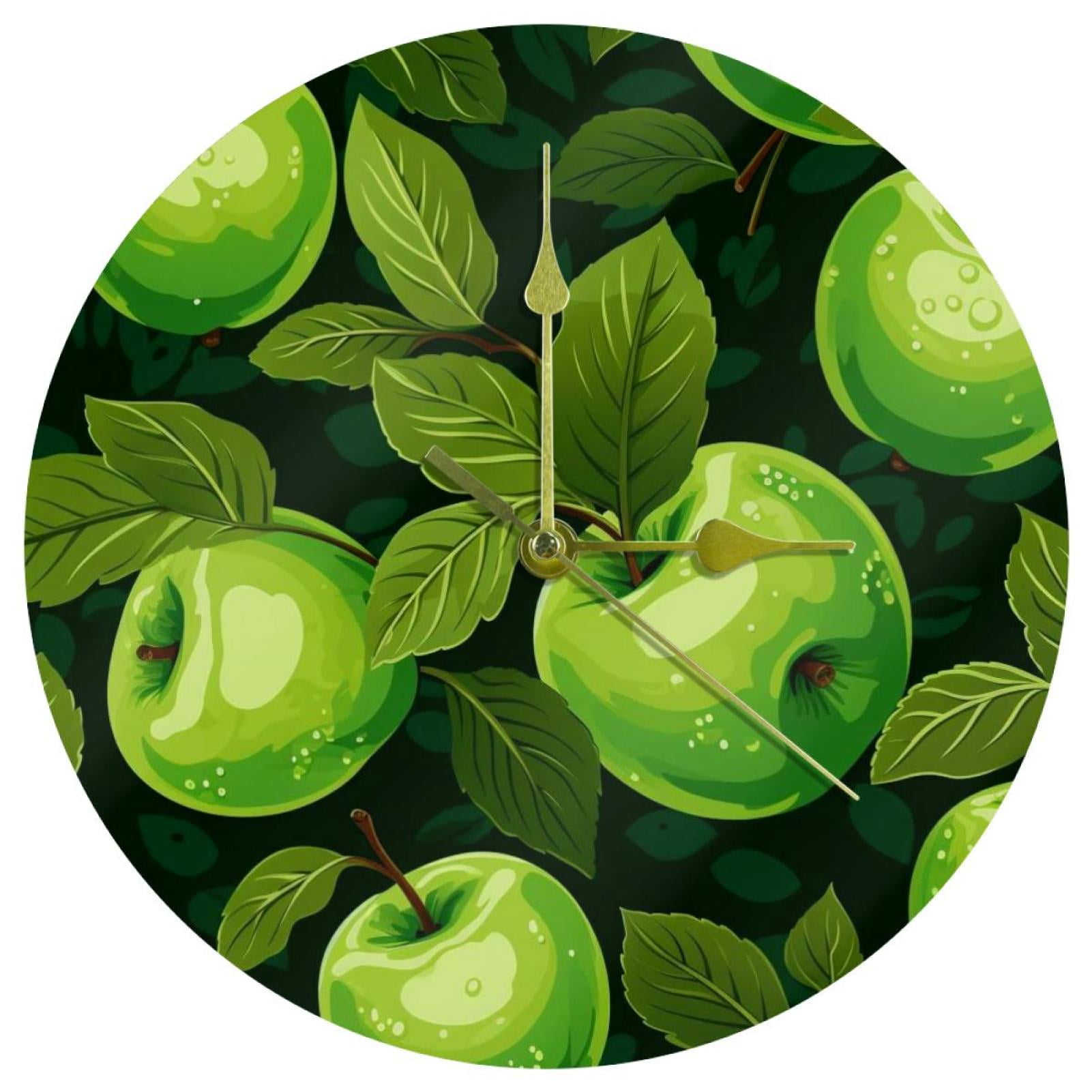 Fruit Modern Round Acrylic Wall Clock, 9.8 Inches, Silent Non Ticking ...