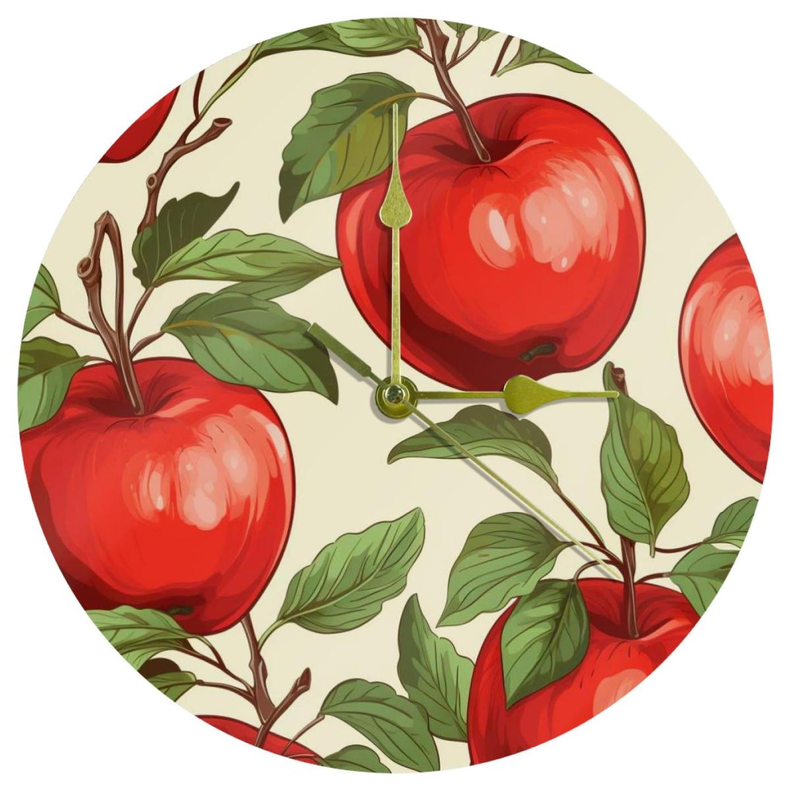 Fruit Modern Round Acrylic Wall Clock, 9.8 Inches, Silent Non Ticking ...