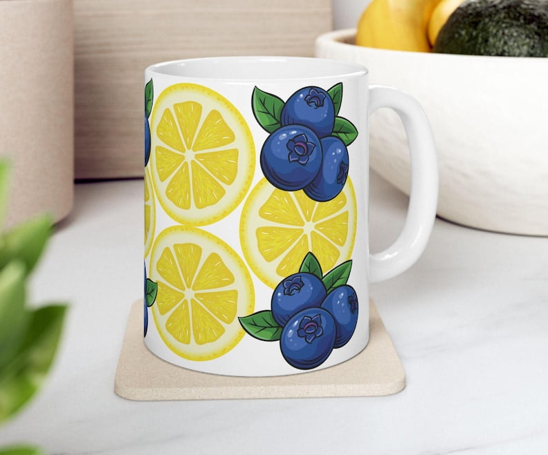 Fruit Mug Lemon Blueberry Gift Fruity Blueberry Lemonade Gift For ...