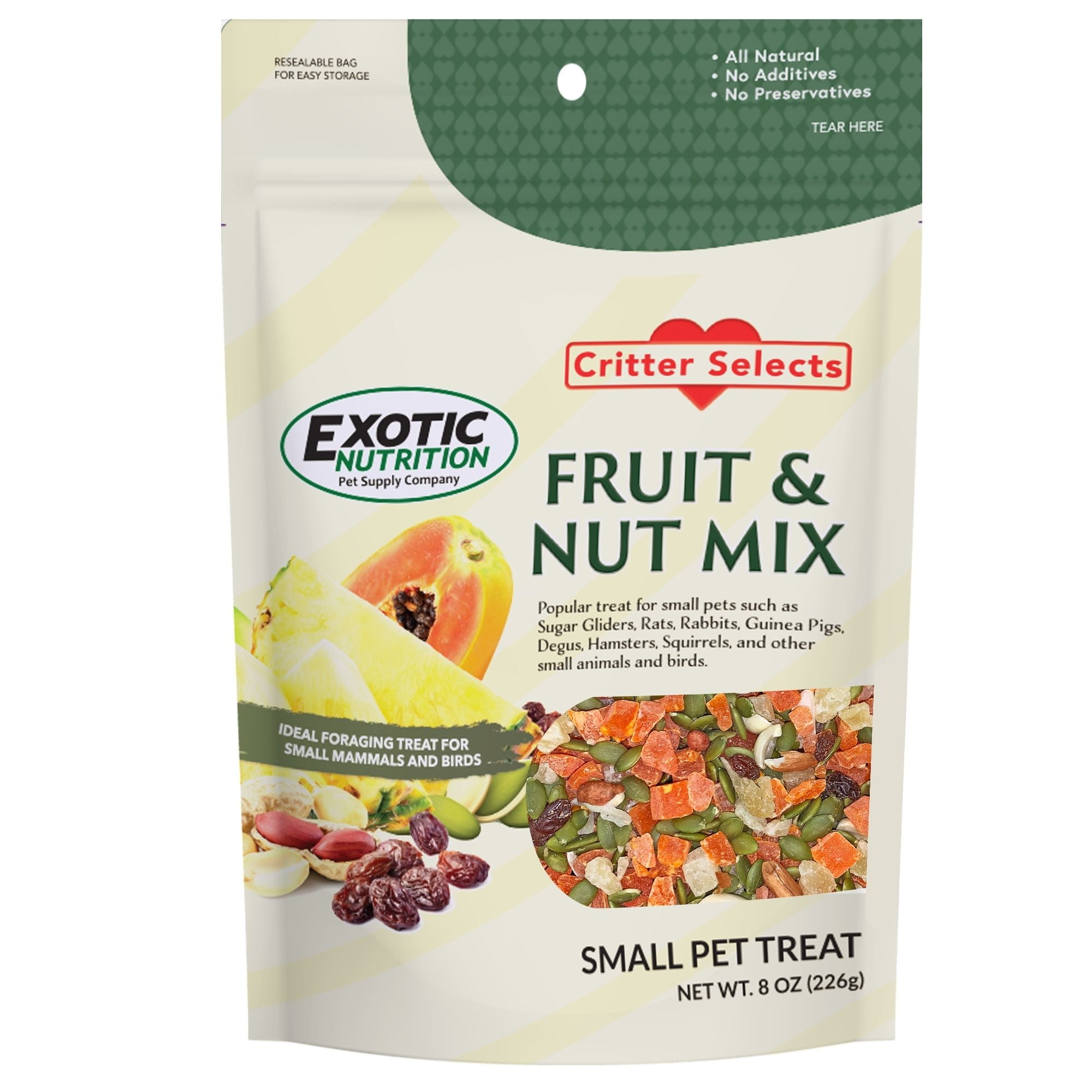 Fruit & Nut Mix (8 oz.) - Healthy Treat - Sugar Gliders, Degus ...