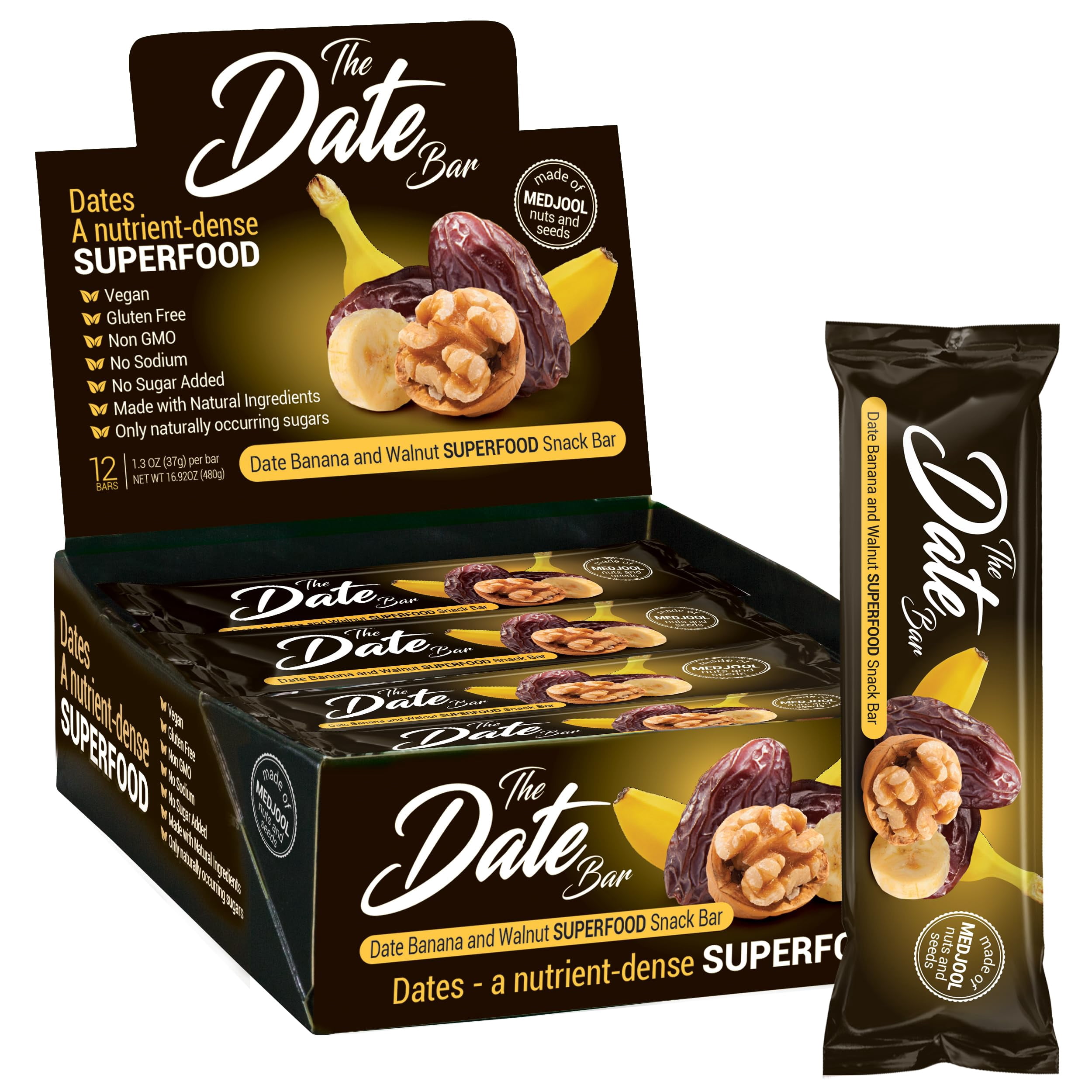 Fruit Nut Seed Healthy BCF26 Snacks Pack, Medjool Date Banana Walnut ...