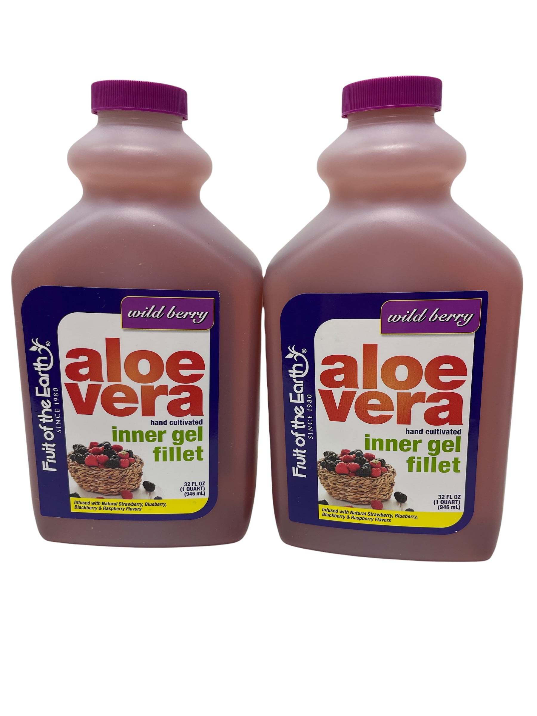 Fruit of the Earth Aloe Vera Juice, Wild Berry Flavor, 32 oz, Pack of 2 ...