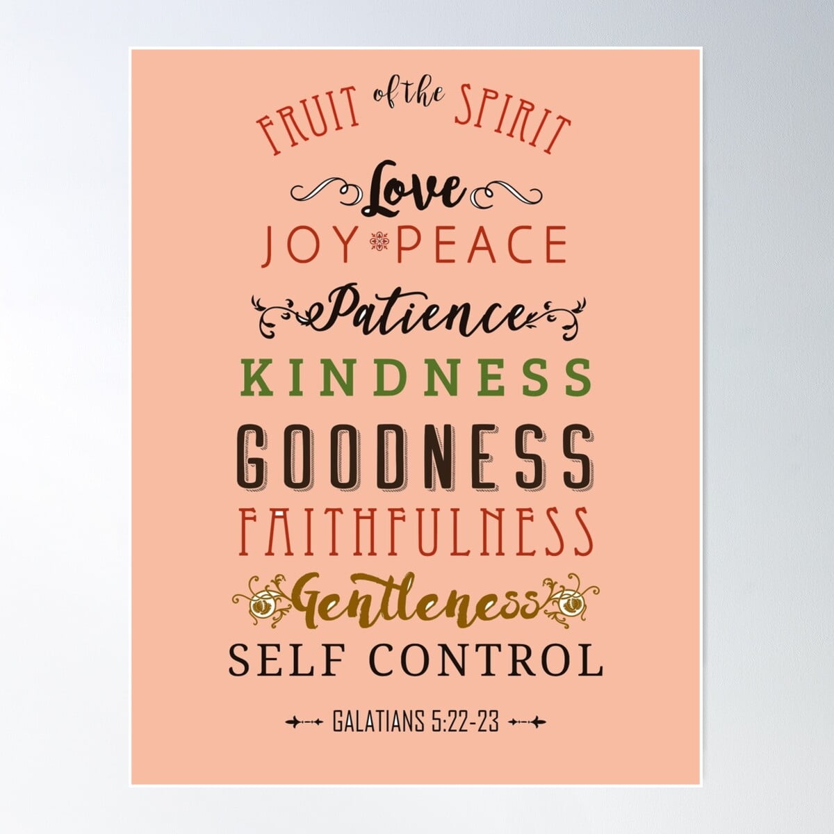 Fruit Of The Holy Spirit Poster Wall Art, Modern Wall Decor For Living ...