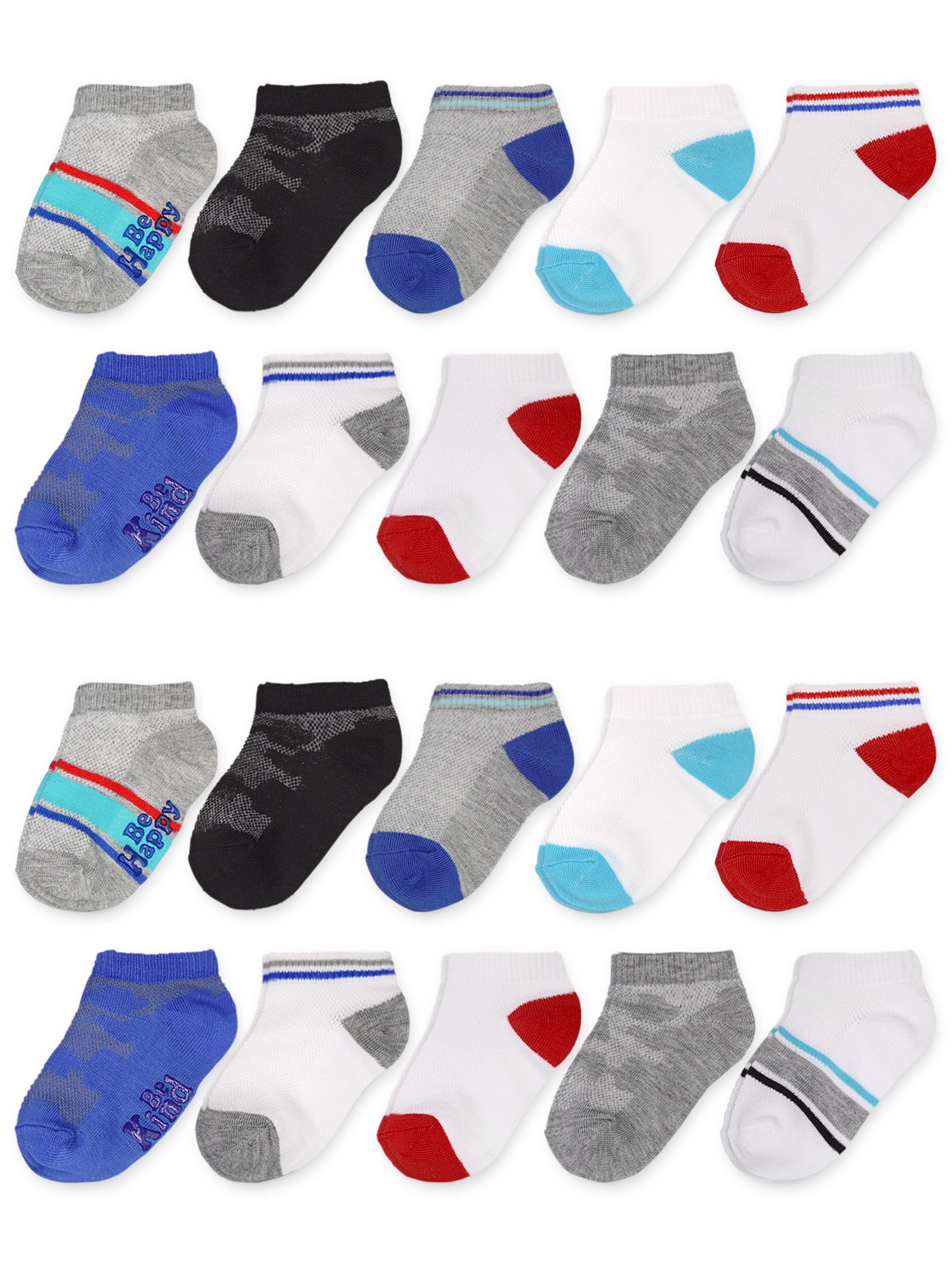 Fruit Of The Loom Baby and Toddler Boy Low- Cut Socks, 20-Pack, Sizes ...