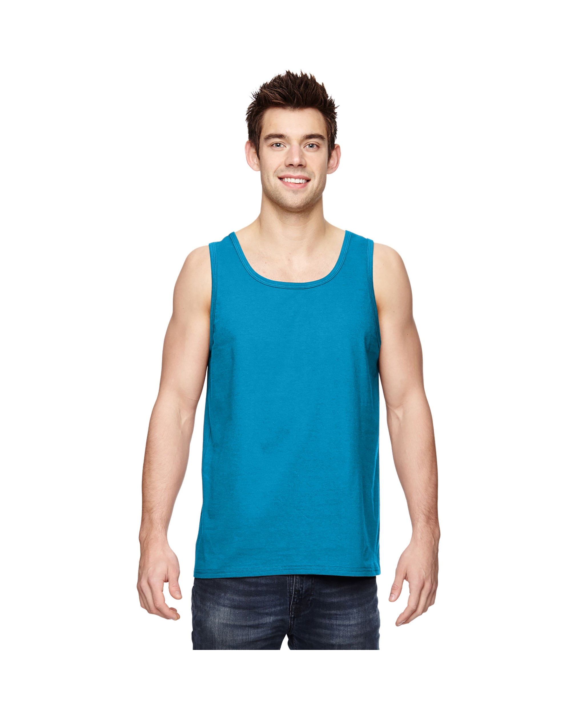 Fruit of the Loom 39TKR Adult Cool & Dry HD Cotton Tank Top, M, Pacific ...