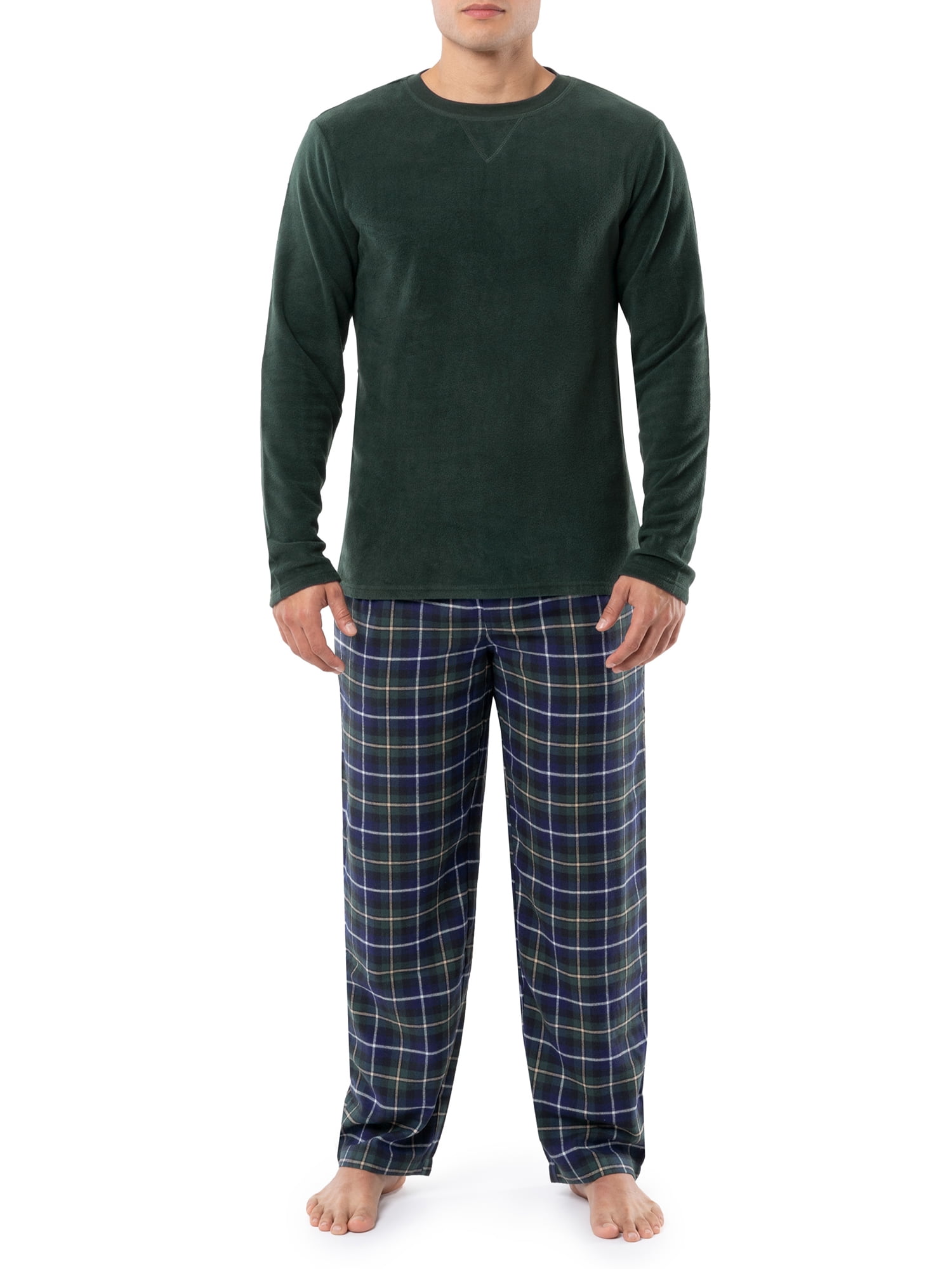 Fruit of the Loom Men's Microfleece Top & Flannel Pajama Pant Sleepwear ...