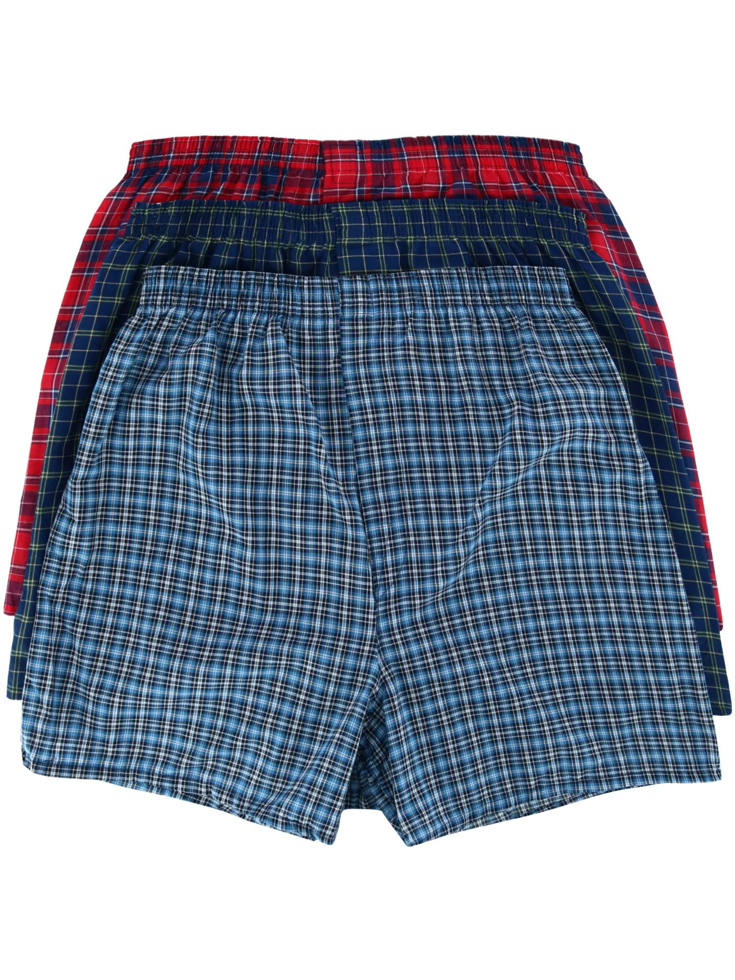Fruit Of The Loom Mens Assorted Basic Fit Woven Boxers 3 Pack, 2XL ...
