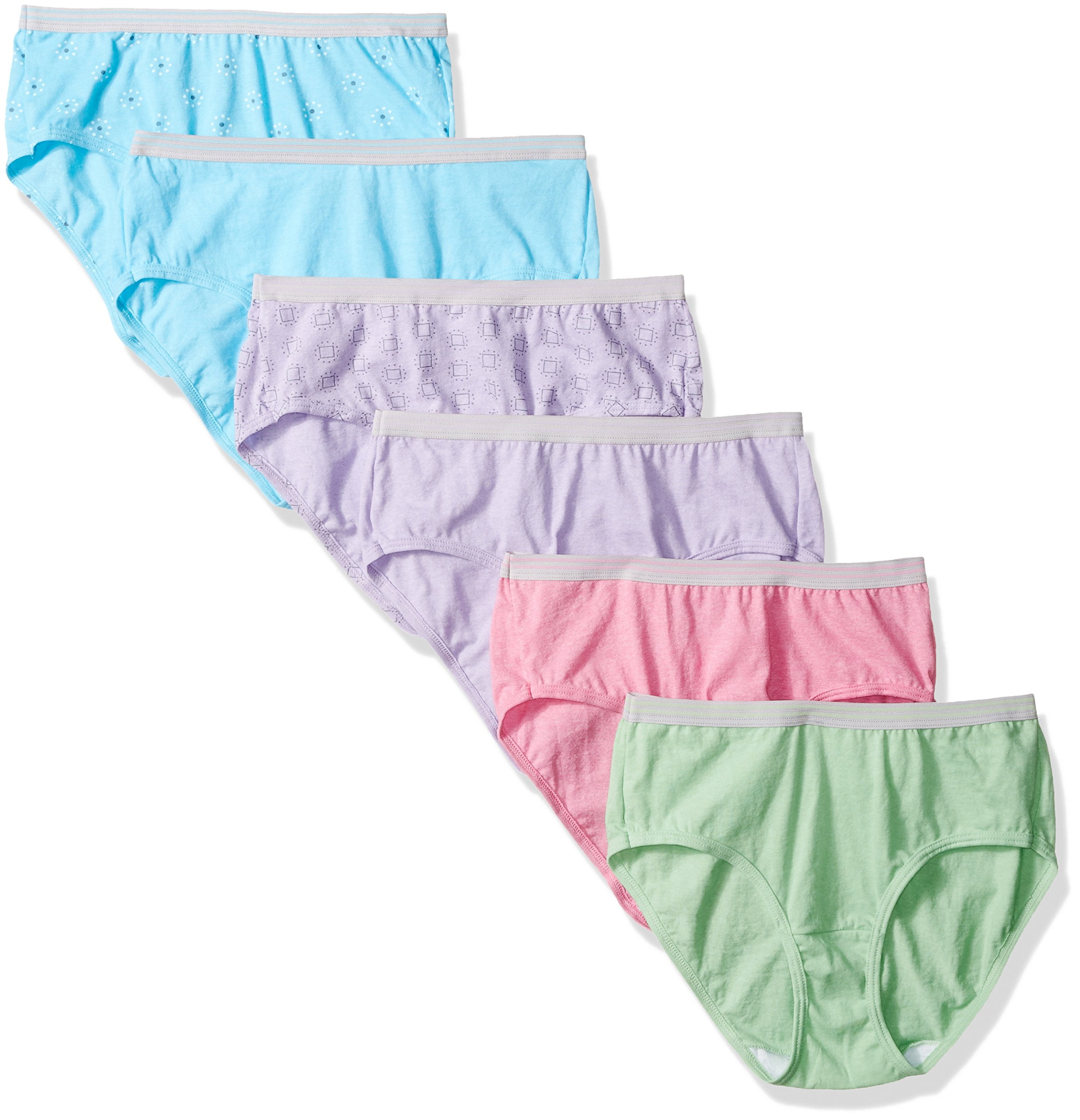 Fruit Of The Loom Women's 6 Pack Low Rise Heather Brief, Assorted ...