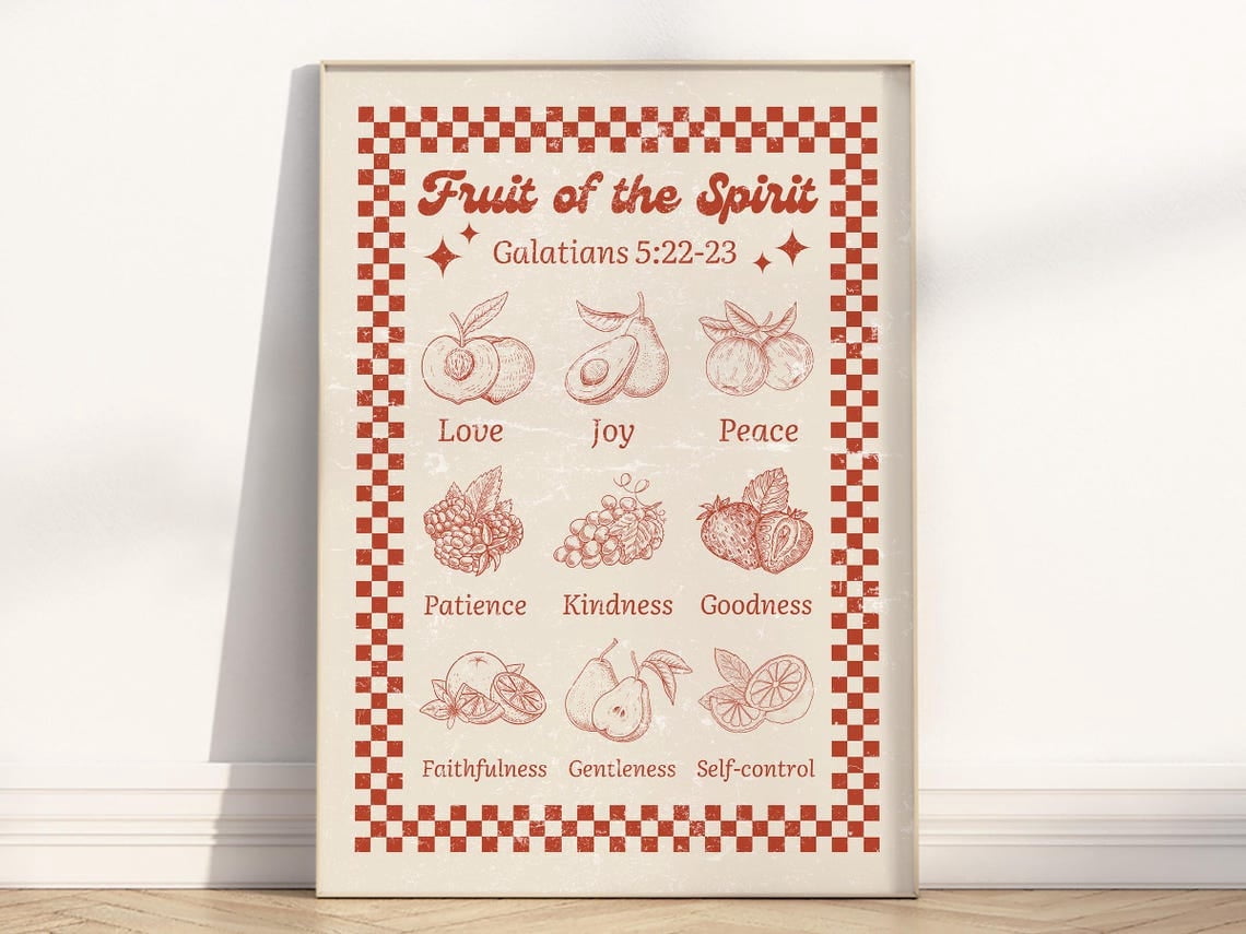 Fruit Of The Spirit Bible Verse Galatians 5 22 23 Christian Poster ...