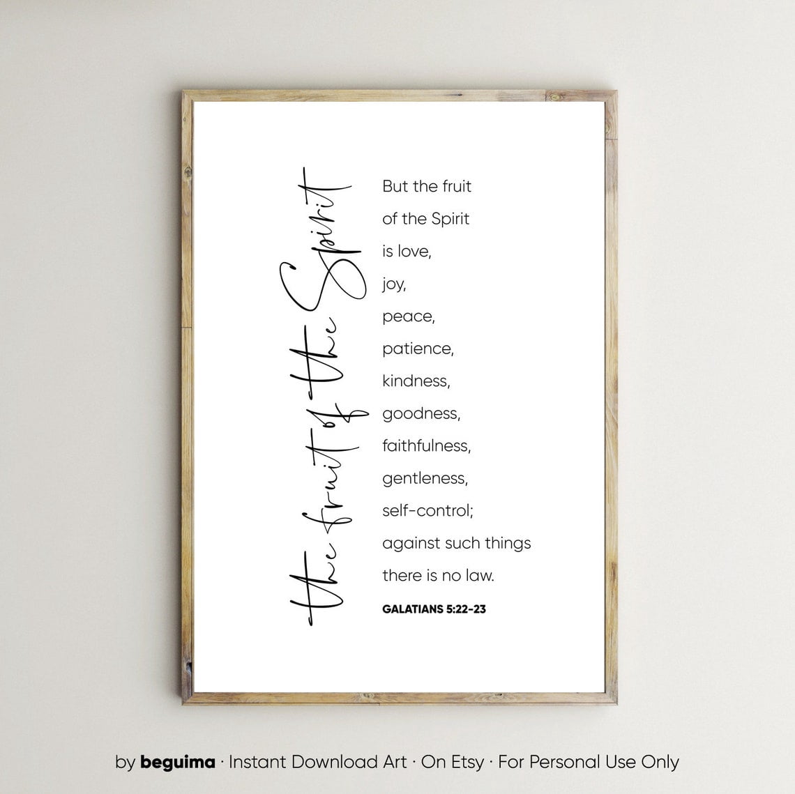 Fruit Of The Spirit,Bible Verse,Prints,Christian,Scripture,,Wall Art ...