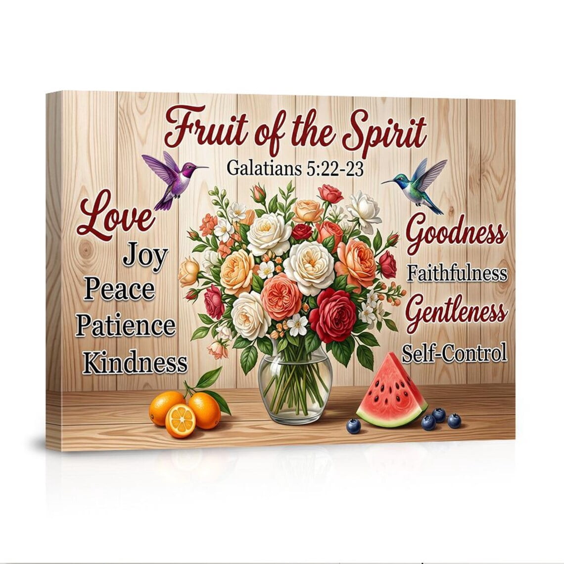 Fruit Of The Spirit Galatians 5 22 23 Christian Floral For Home Canvas ...