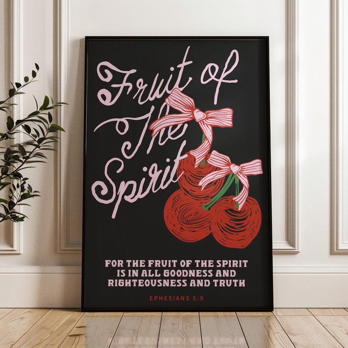 Fruit Of The Spirit Modern Bible Typography Decorative Interior Wall ...
