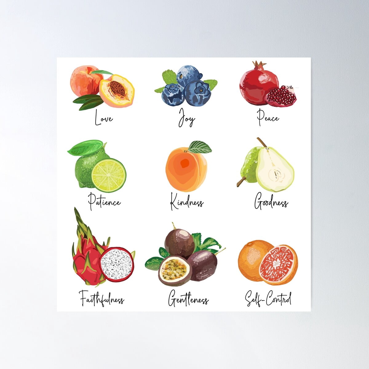 Fruit Of The Spirit Poster Wall Art, Modern Wall Decor For Living Room ...