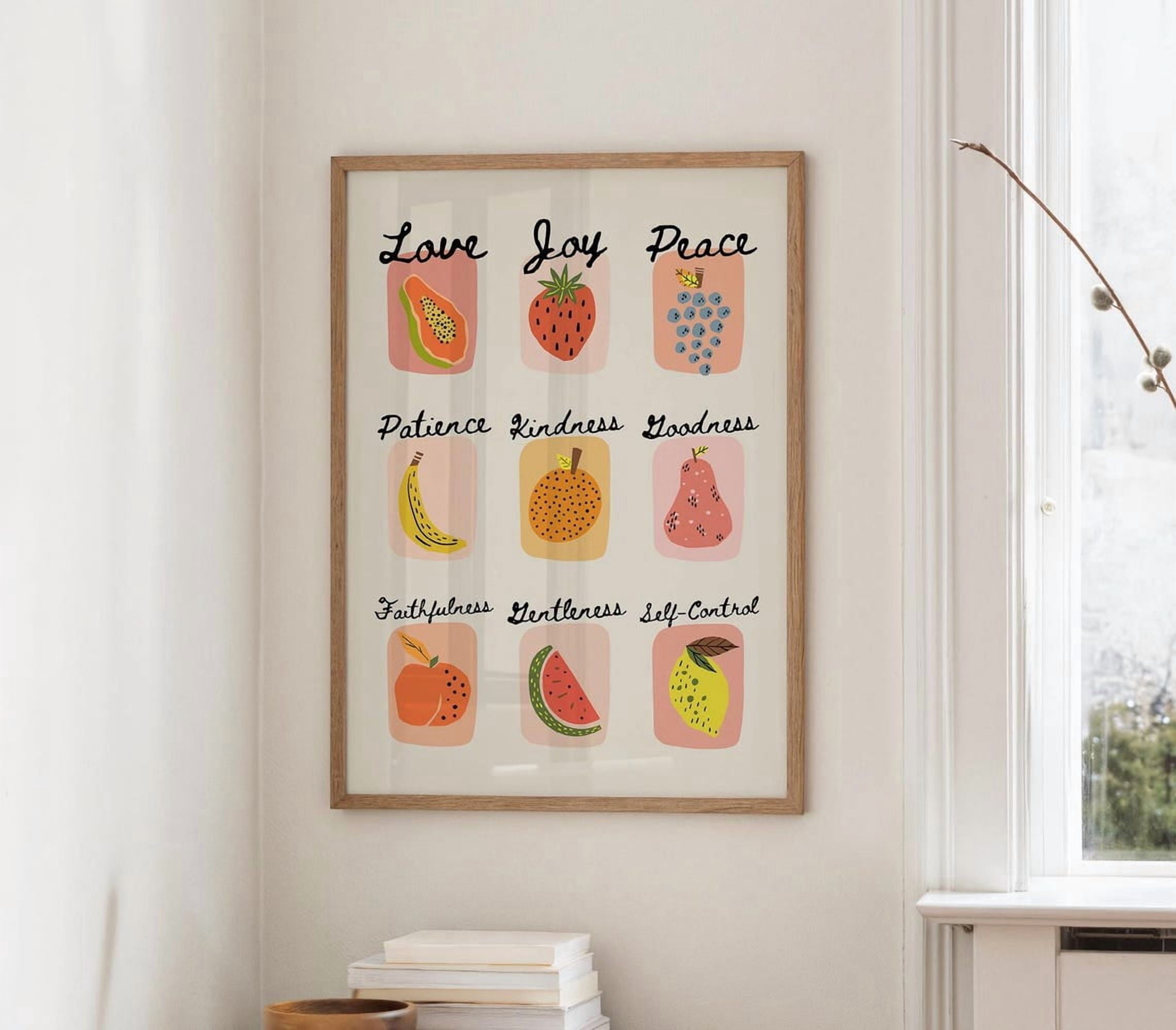 Fruit Of The Spirit Print, Colorful Christian Wall Art, Unframed Paper ...