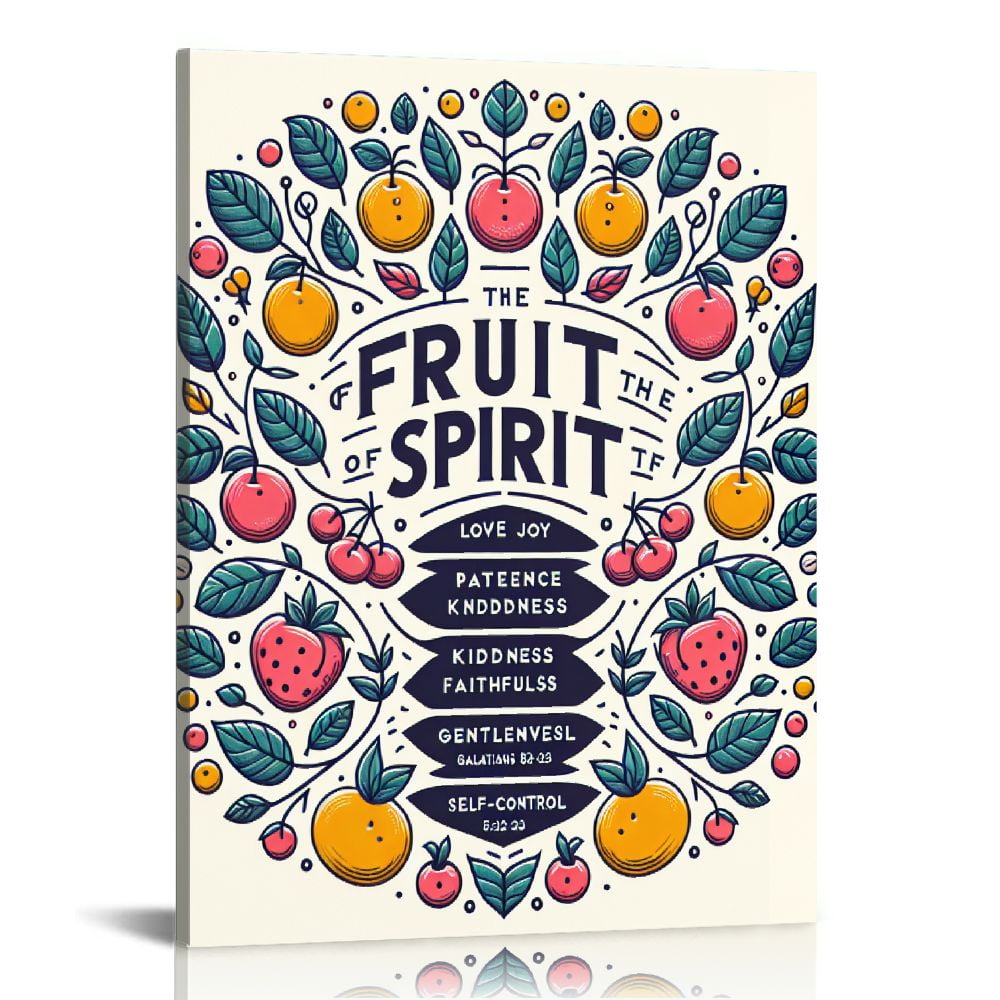 Fruit Of The Spirit Wall Art - Christian Aesthetic Room Decor Floral ...