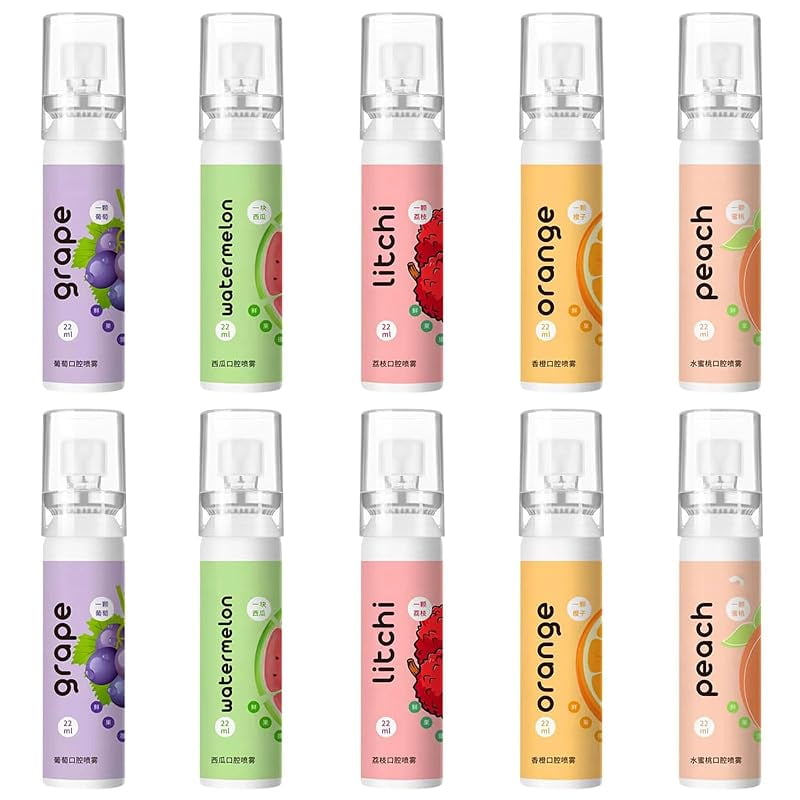 Fruit Oral Breath Spray, Natural Breath Freshener Spray Fresh Fruit 10 Pack, Portable Refreshing ...