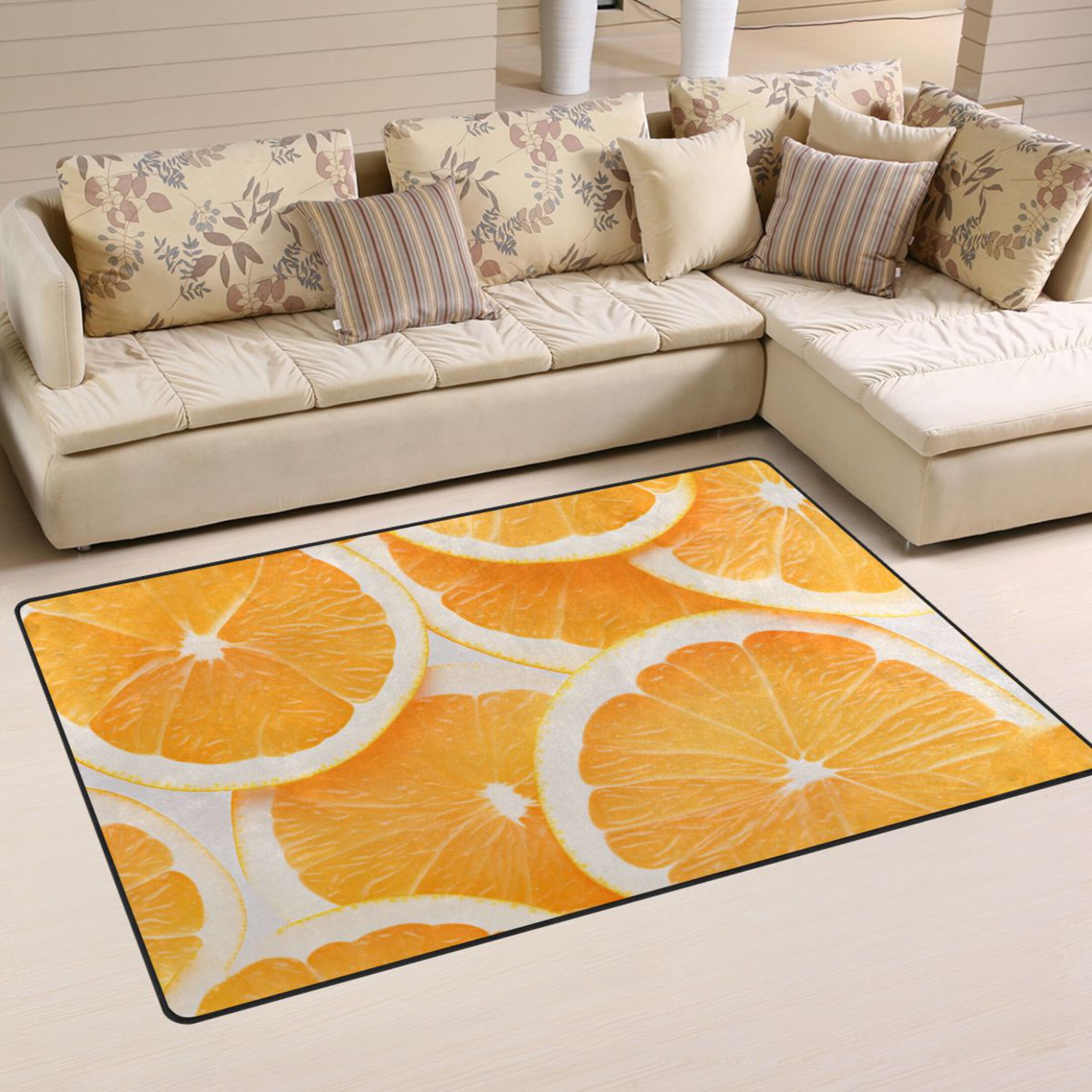 Fruit Orange Area Floor Mats Non-Slip Rugs Soft Doormat 60 x 39 inch ...
