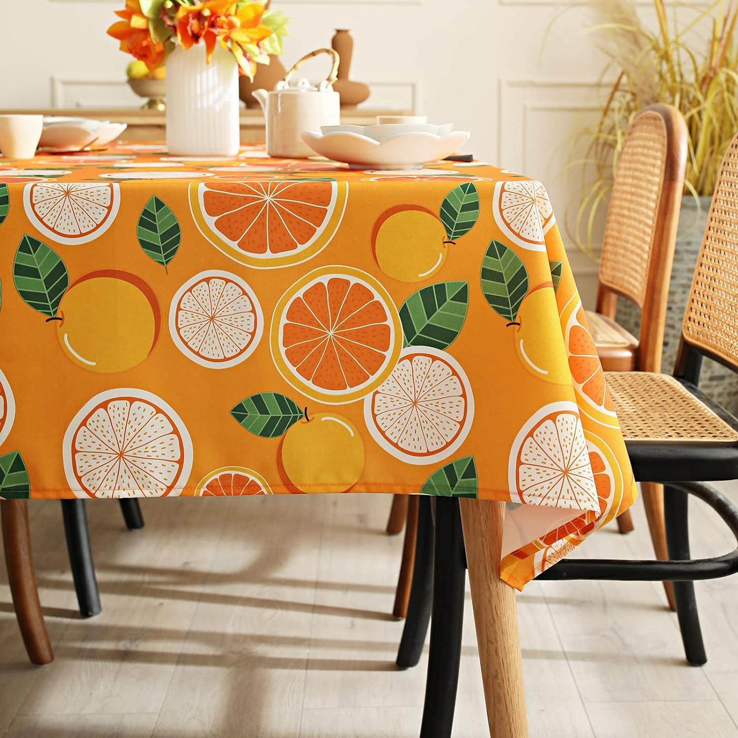 Fruit Orange Rectangle Tablecloth,Polyester Table Cloth,Waterproof and ...