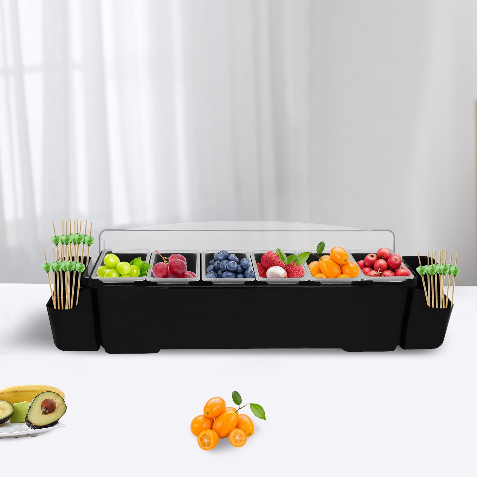 Fruit Organizer with 6 Trays for Holding Fruits, Vegetables, Pickles ...
