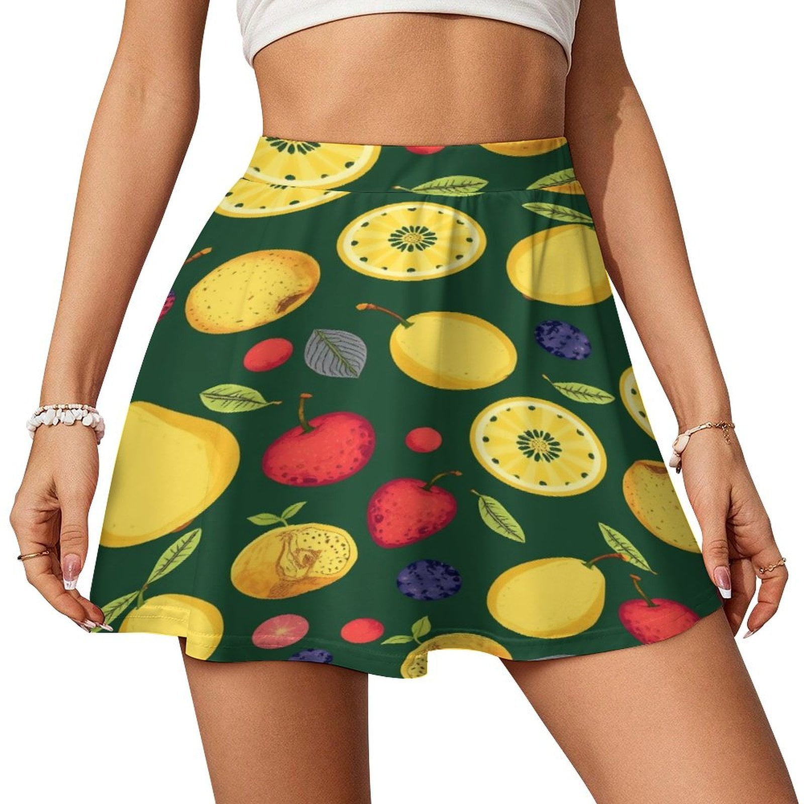 Fruit Pattern Background Skirt Mini Skirts Summer High Waist Graphic ...