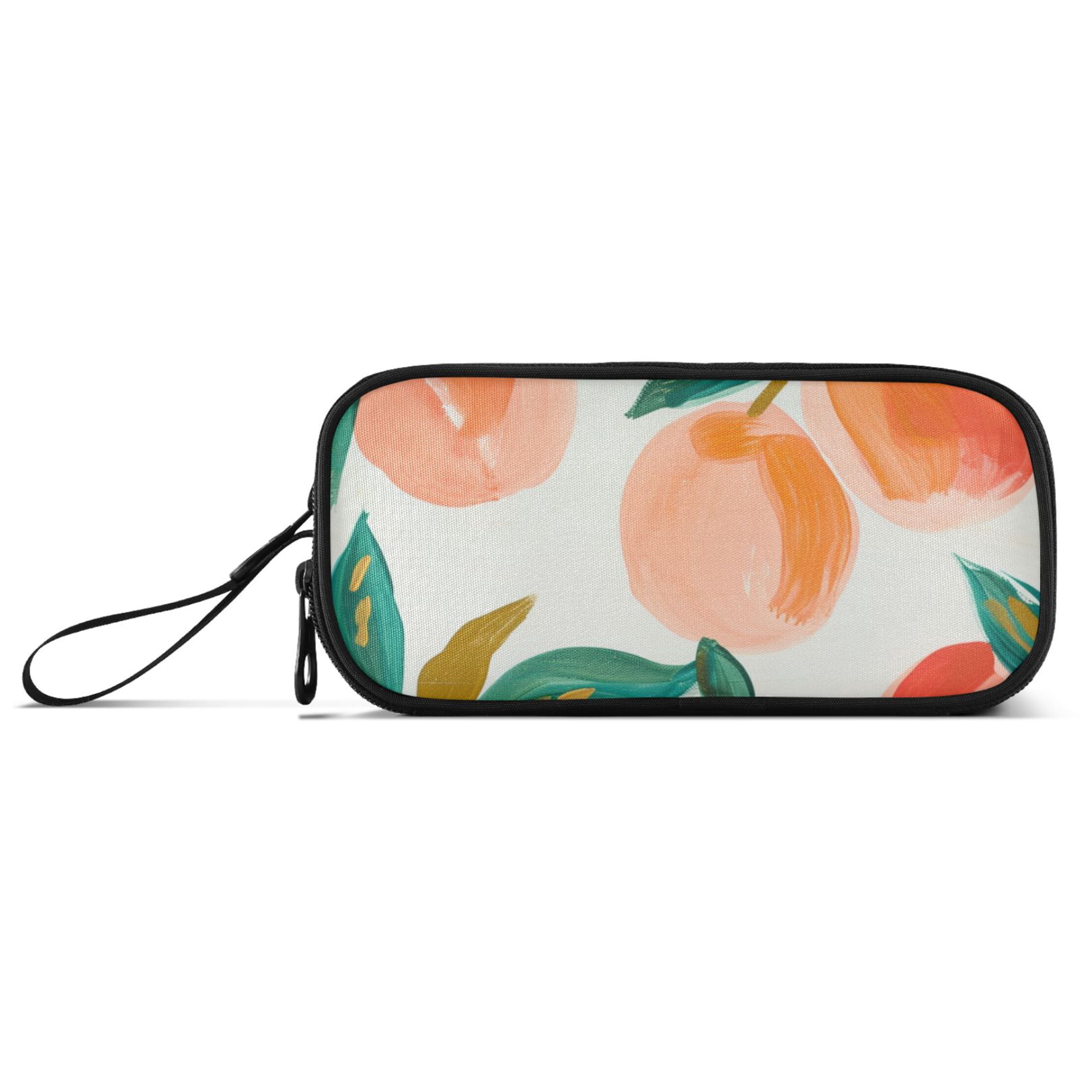 Fruit Peaches Leaves Pencil Case Stationary Holder Pen Bag Pencil Pouch ...